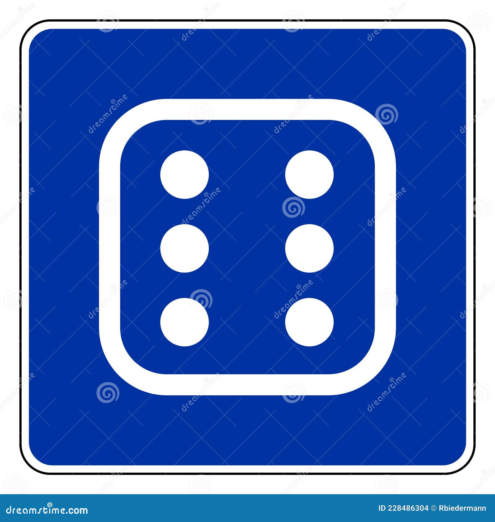 Dice and road sign stock vector. Illustration of symbol - 228486304