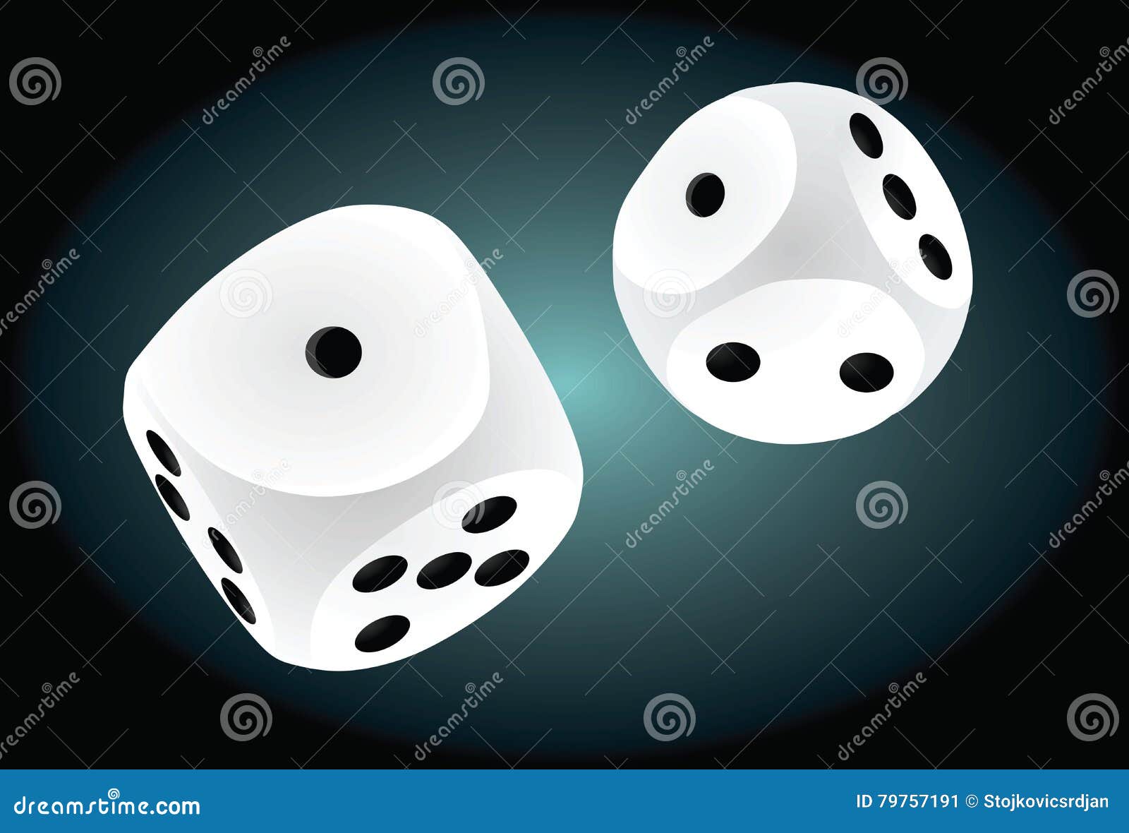 Dice Rolling With White Background Vector Illustration | CartoonDealer ...