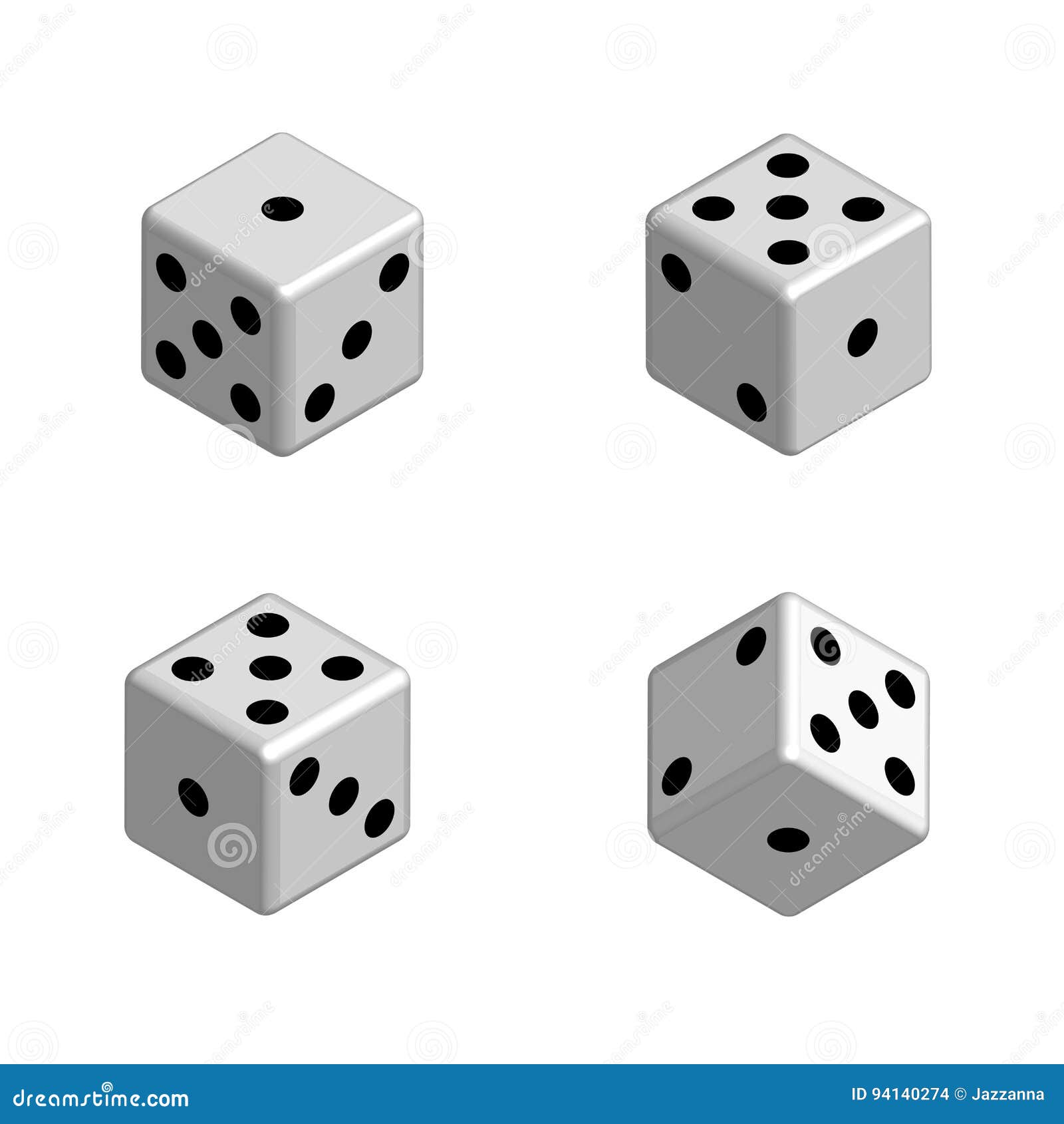Dice set in isometric 3D stock vector. Illustration of roll - 94140274