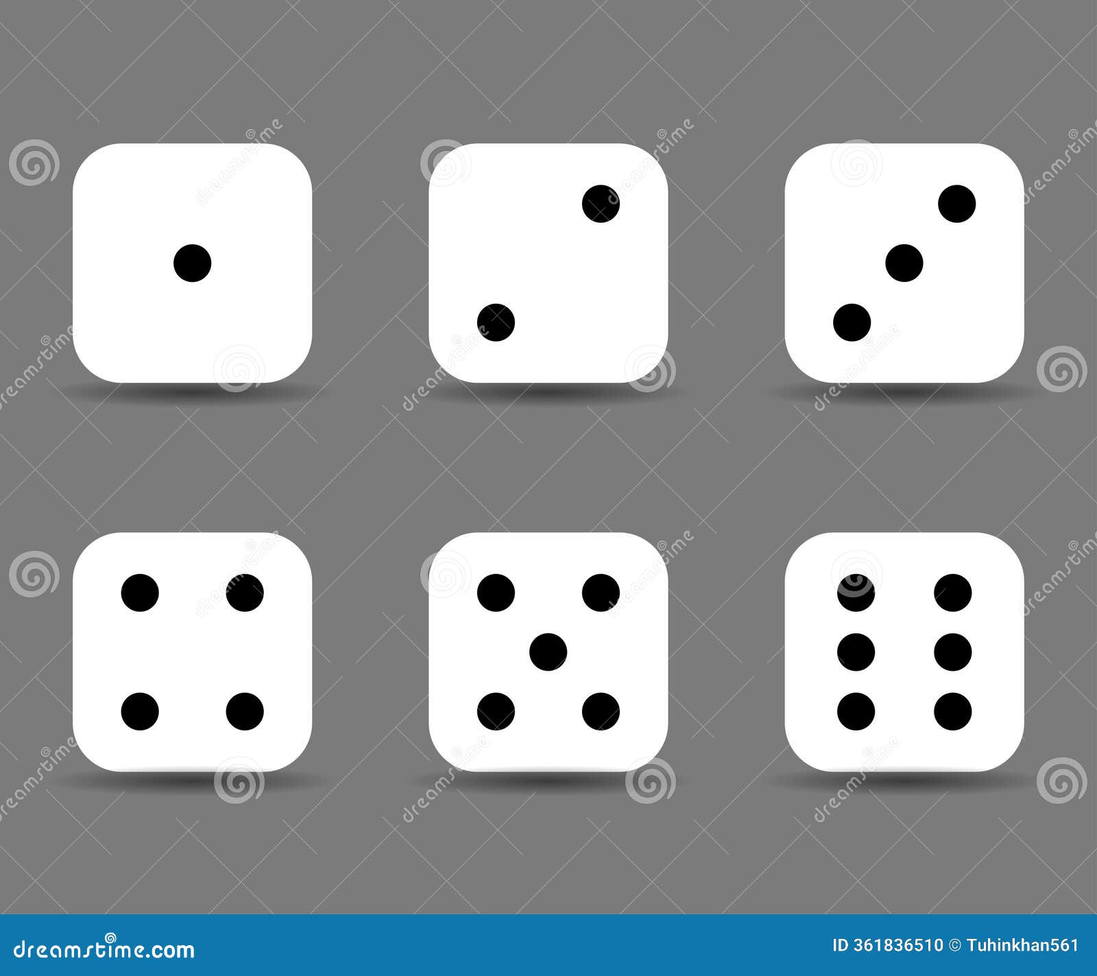 Dice Sides or Dice Faces Icon Set Vector Illustration Stock Vector ...