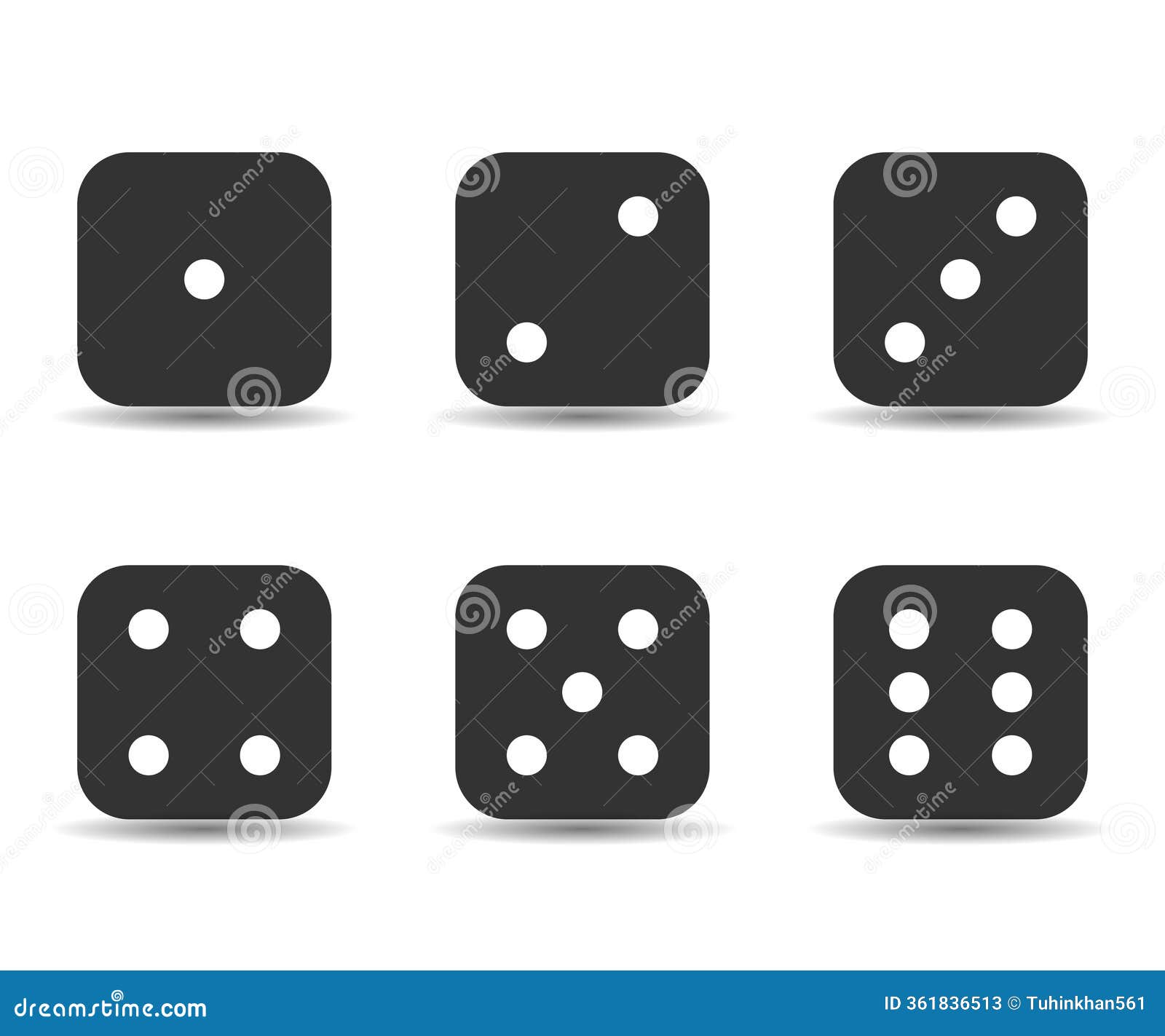 Dice Sides or Dice Faces Icon Set Vector Illustration Stock Vector ...