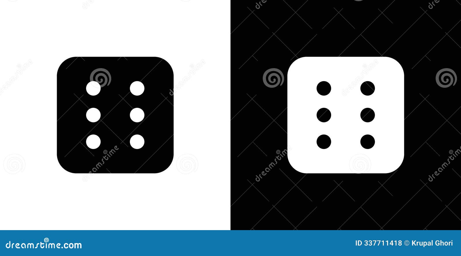 Dice Six Icon Set Vector Illustration Stock Vector - Illustration of ...