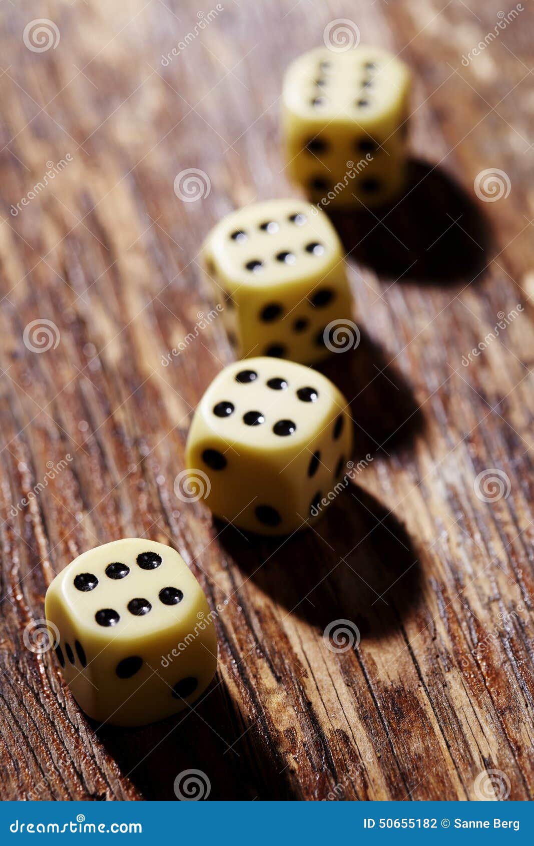 Dice with sixes in a row stock photo. Image of studio - 50655182