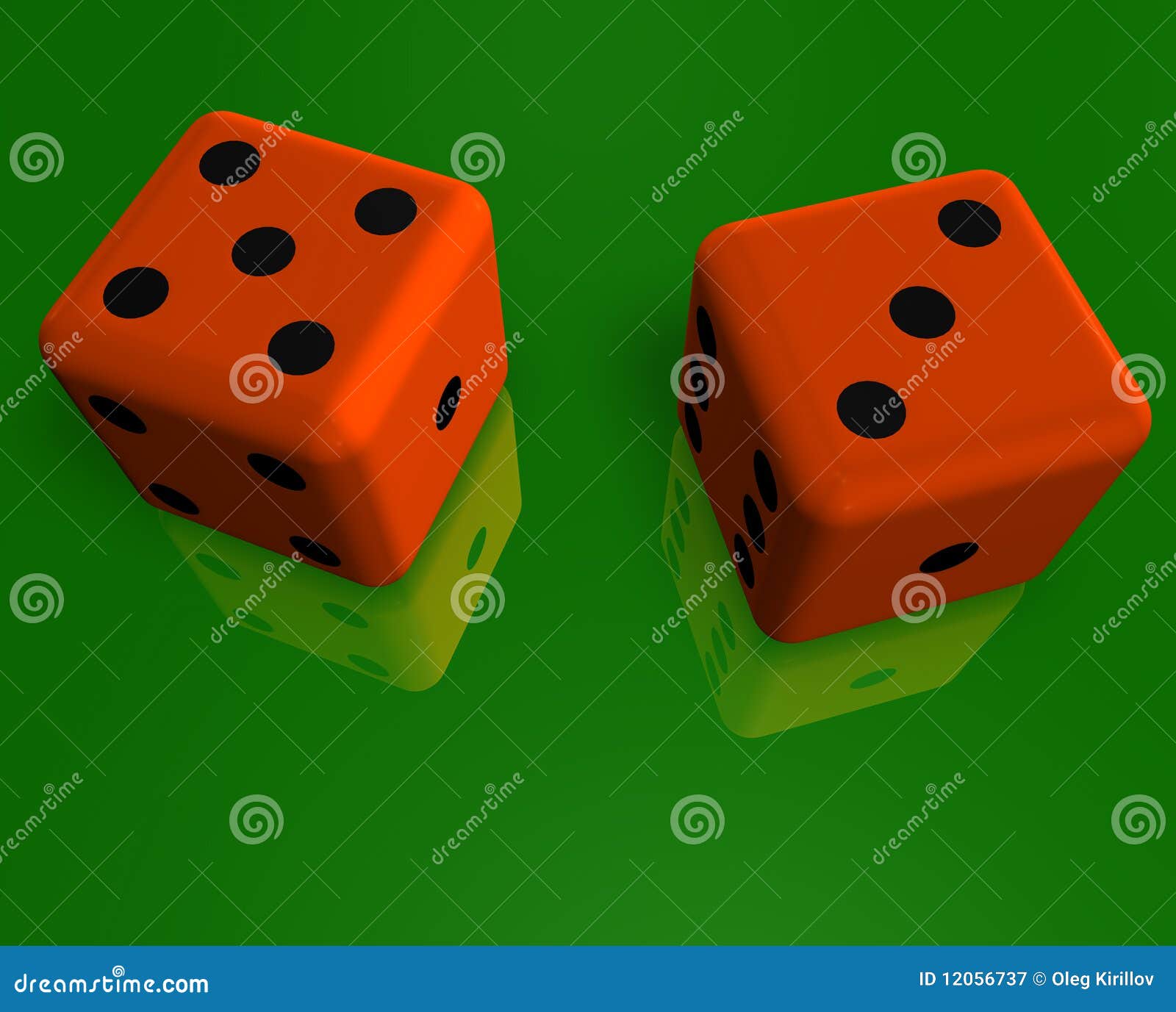 Dice on the surface 2 stock illustration. Illustration of table - 12056737