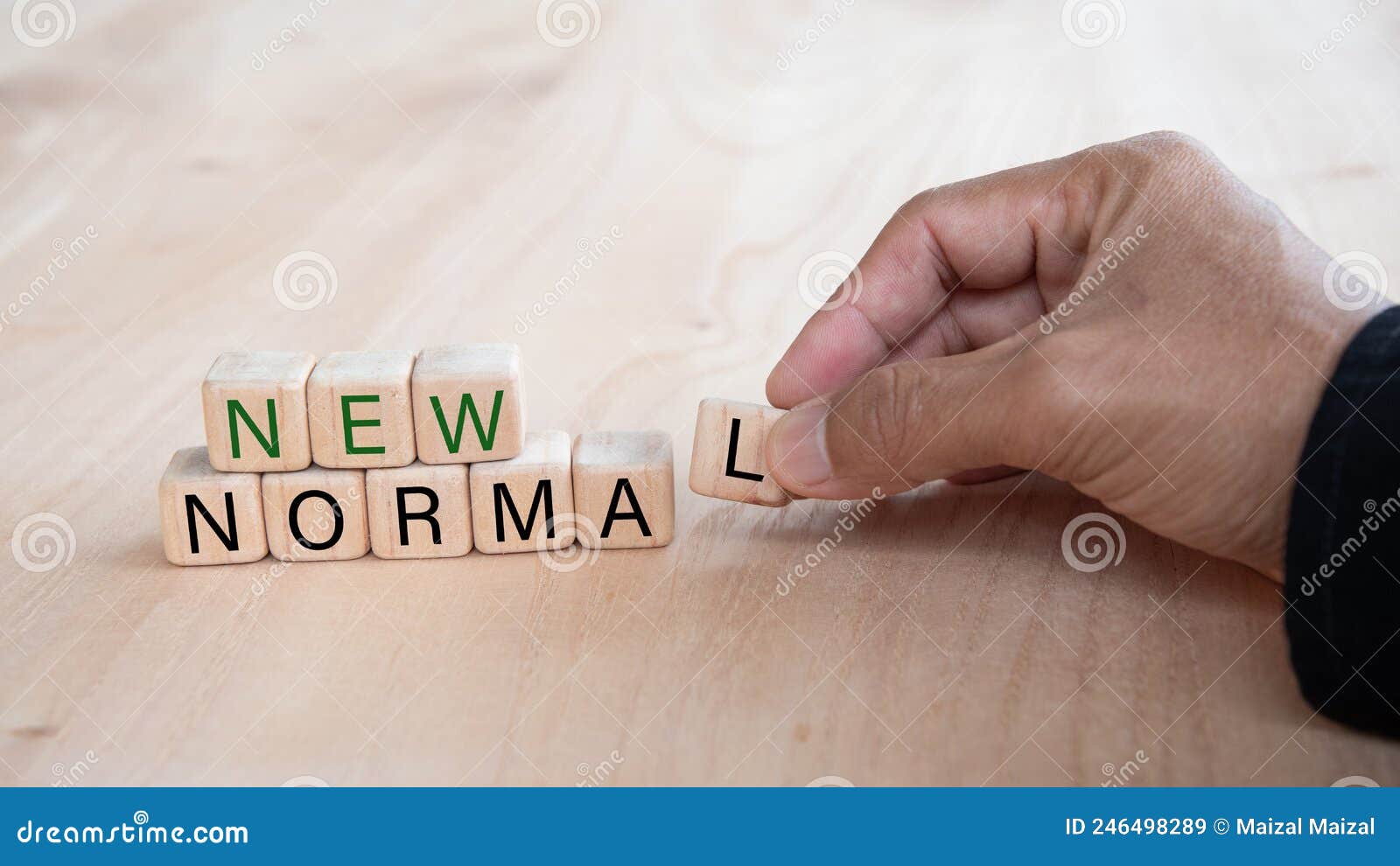 Dice with Text for Illustration of `new Normal` Words Stock Image ...