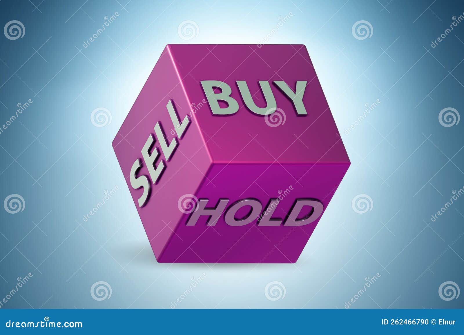 Dice with Three Options of Buy Sell and Hold - 3d Rendering Stock ...