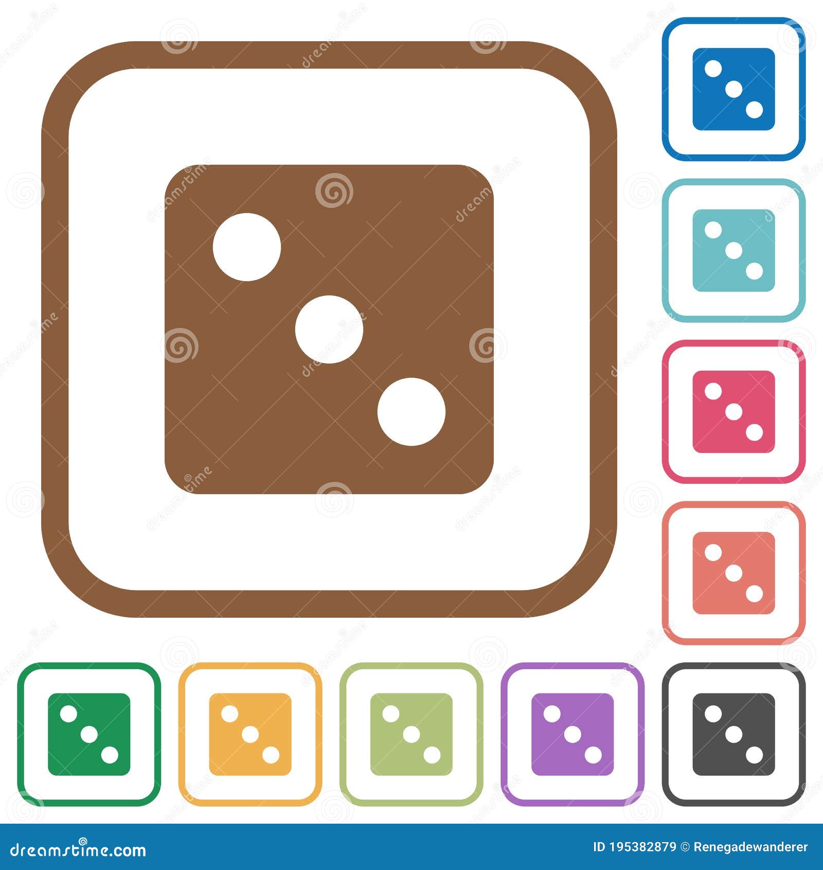 Dice three simple icons stock vector. Illustration of icons - 195382879