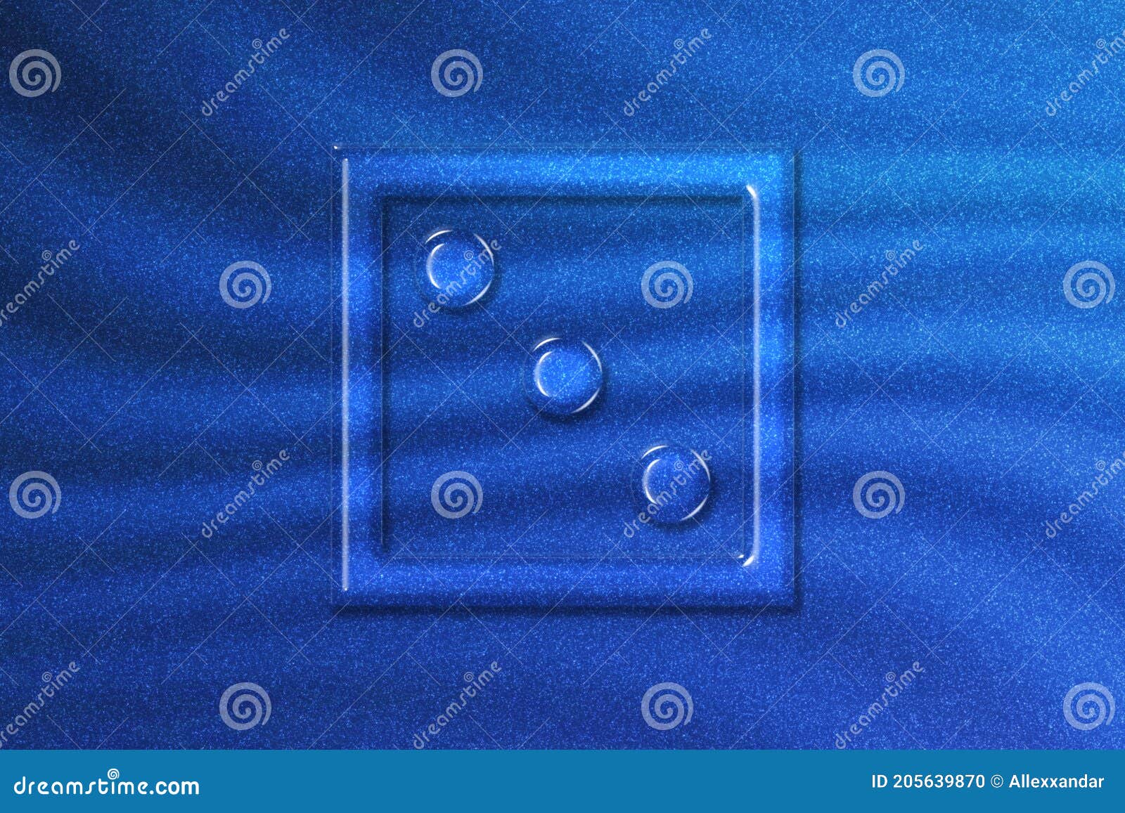 Dice Three at Top, Die Symbol Stock Photo - Image of play, luck: 205639870