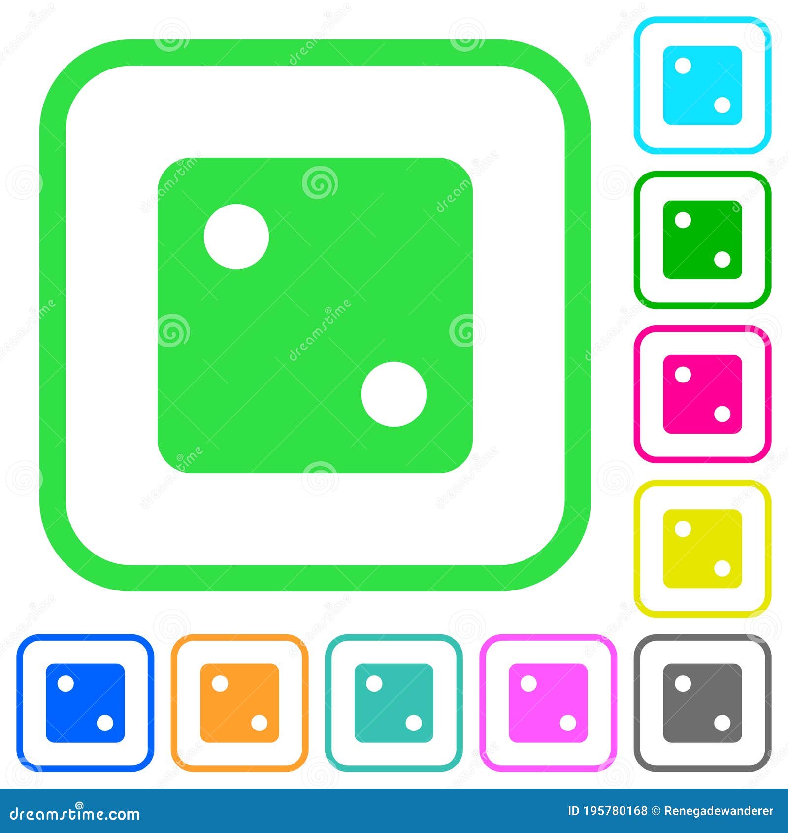 Dice Two Vivid Colored Flat Icons Stock Vector - Illustration of icons ...