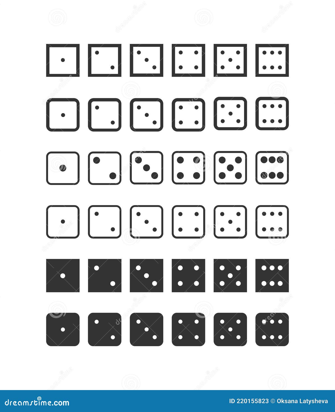 Dice symbol big collection stock vector. Illustration of fortune ...