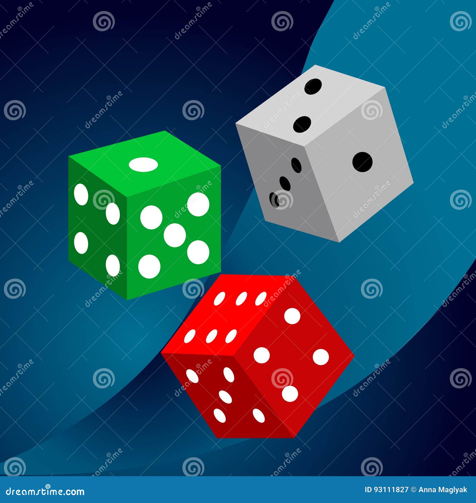 Dice Vector Design Isolated On White. Two Dice Casino Gambling Template ...