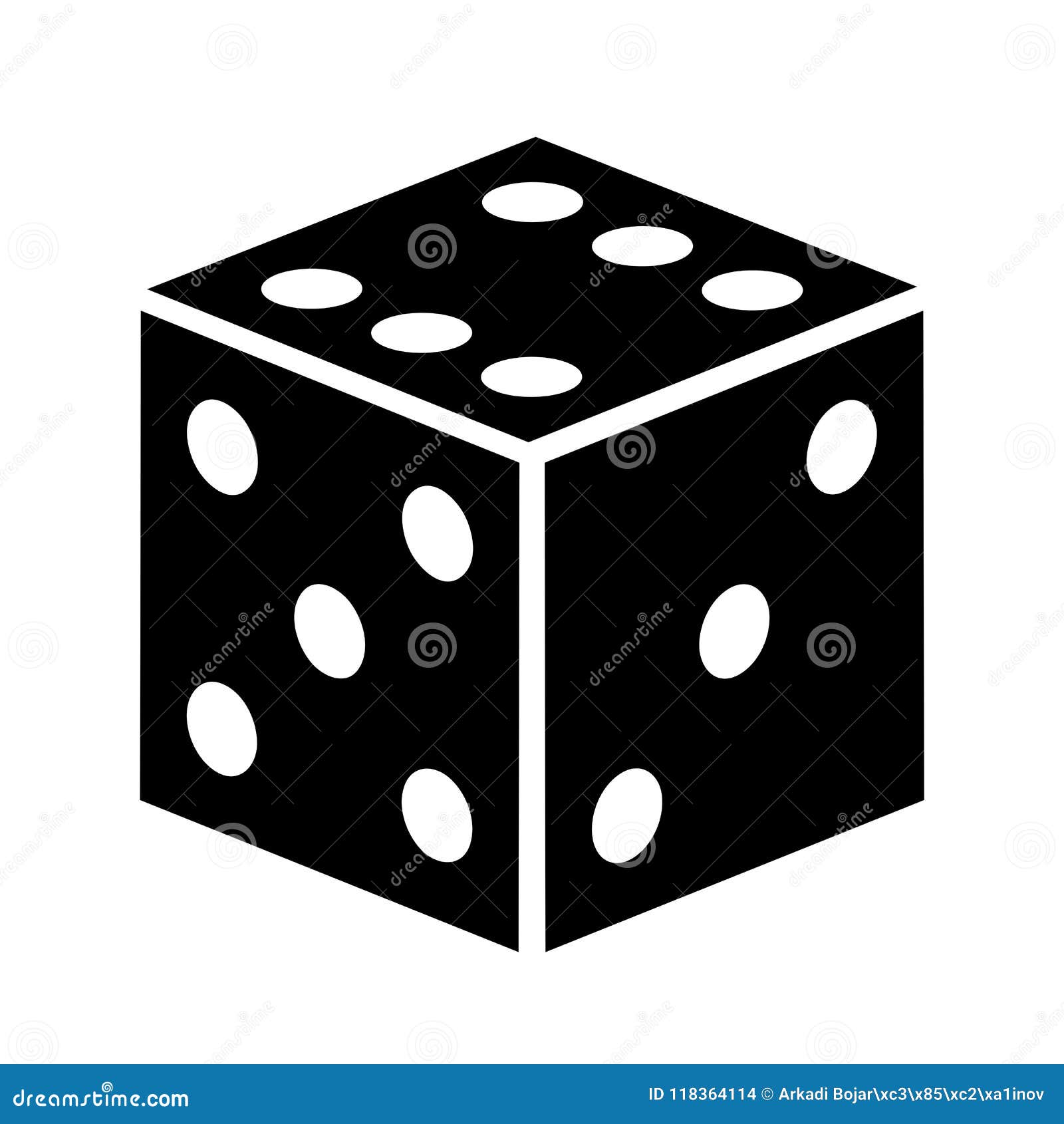 Dice vector icon stock vector. Illustration of gaming - 118364114