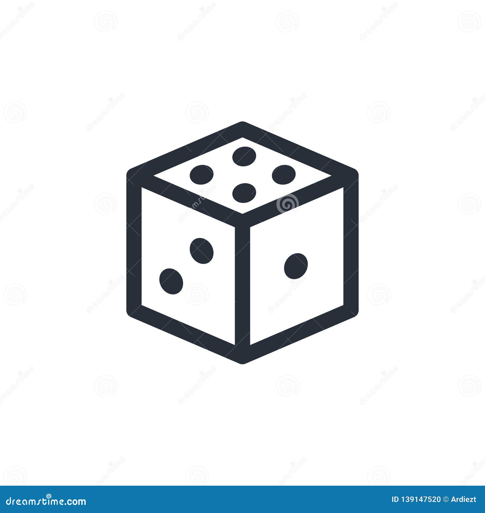 Dice vector icon stock vector. Illustration of square - 139147520