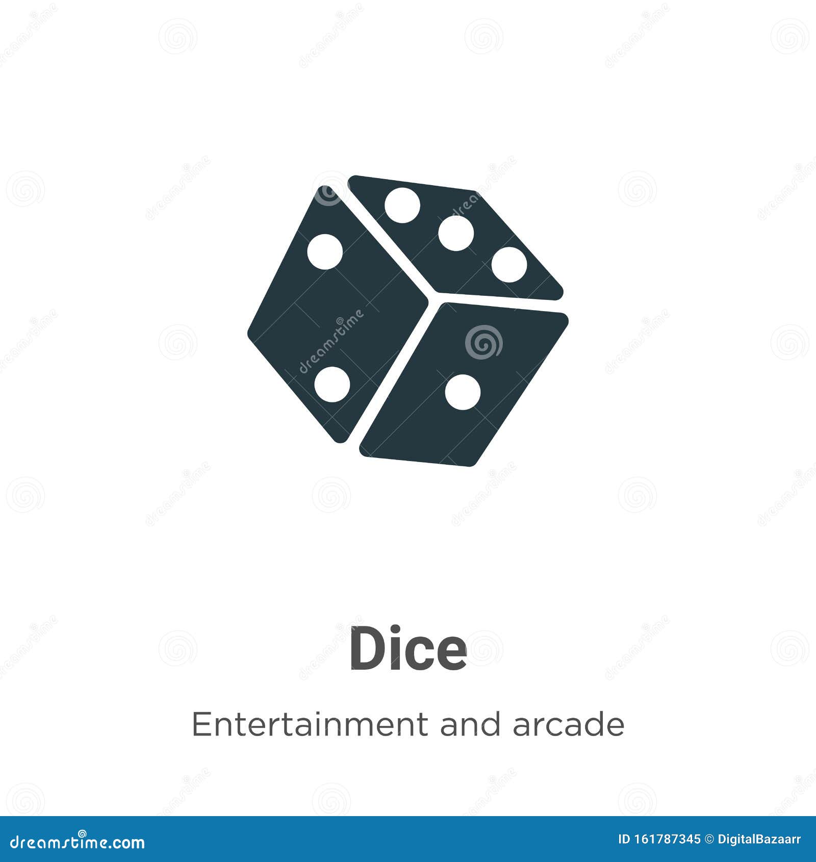 Dice Vector Icon on White Background. Flat Vector Dice Icon Symbol Sign ...