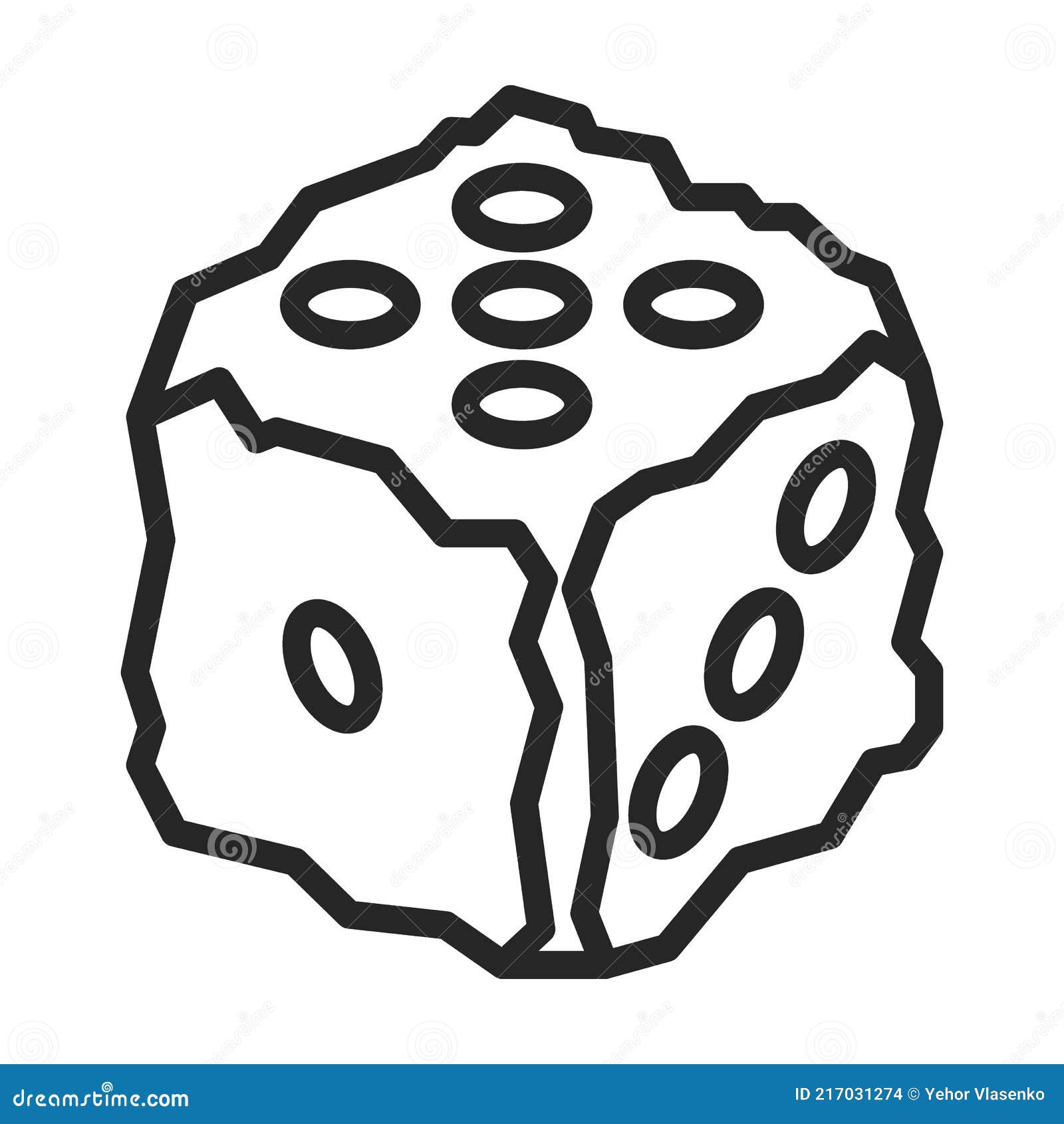 Dice Vector Outline Icon. Vector Illustration Cube Game on White ...