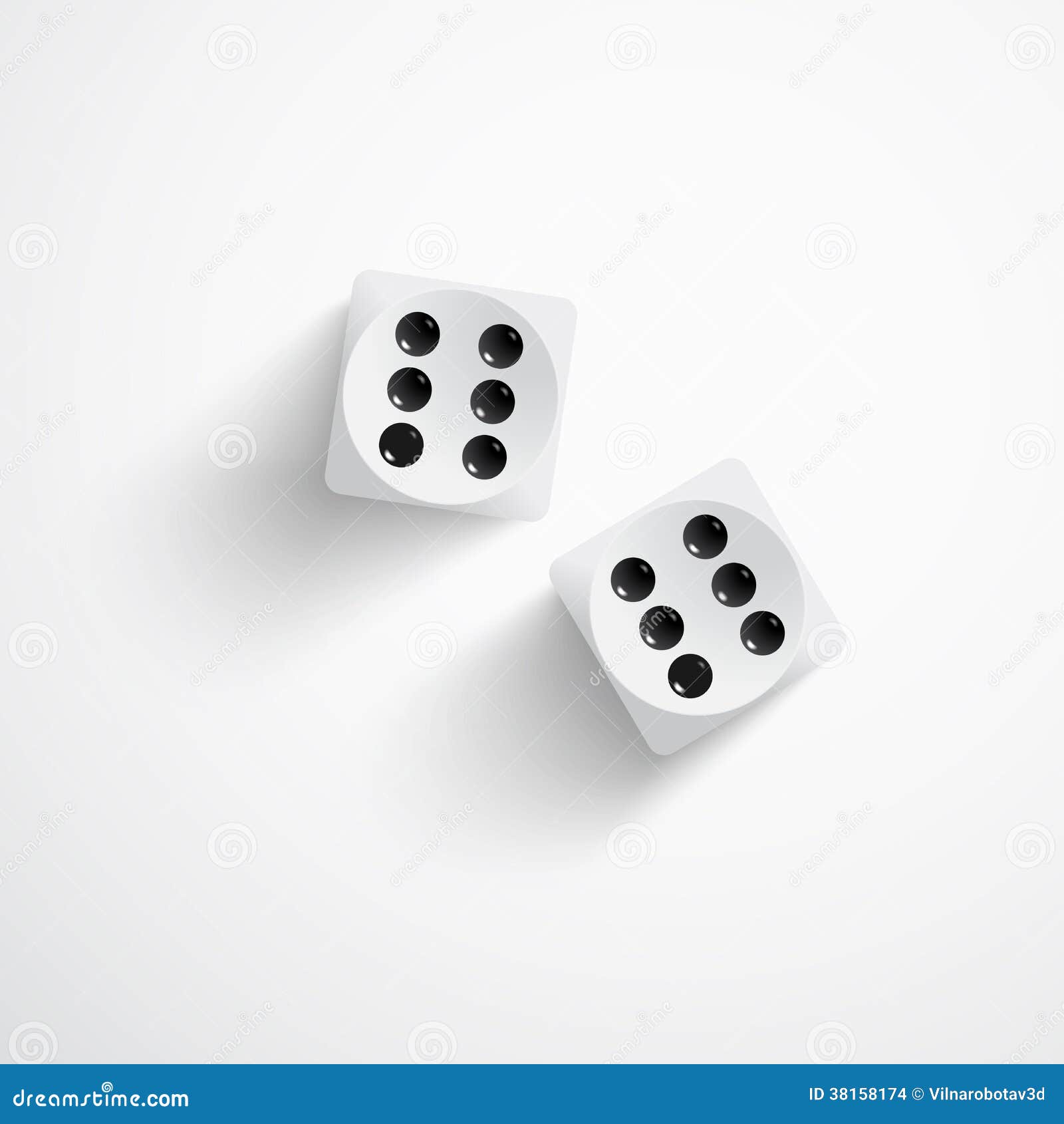 Dice on white background stock vector. Illustration of lucky - 38158174