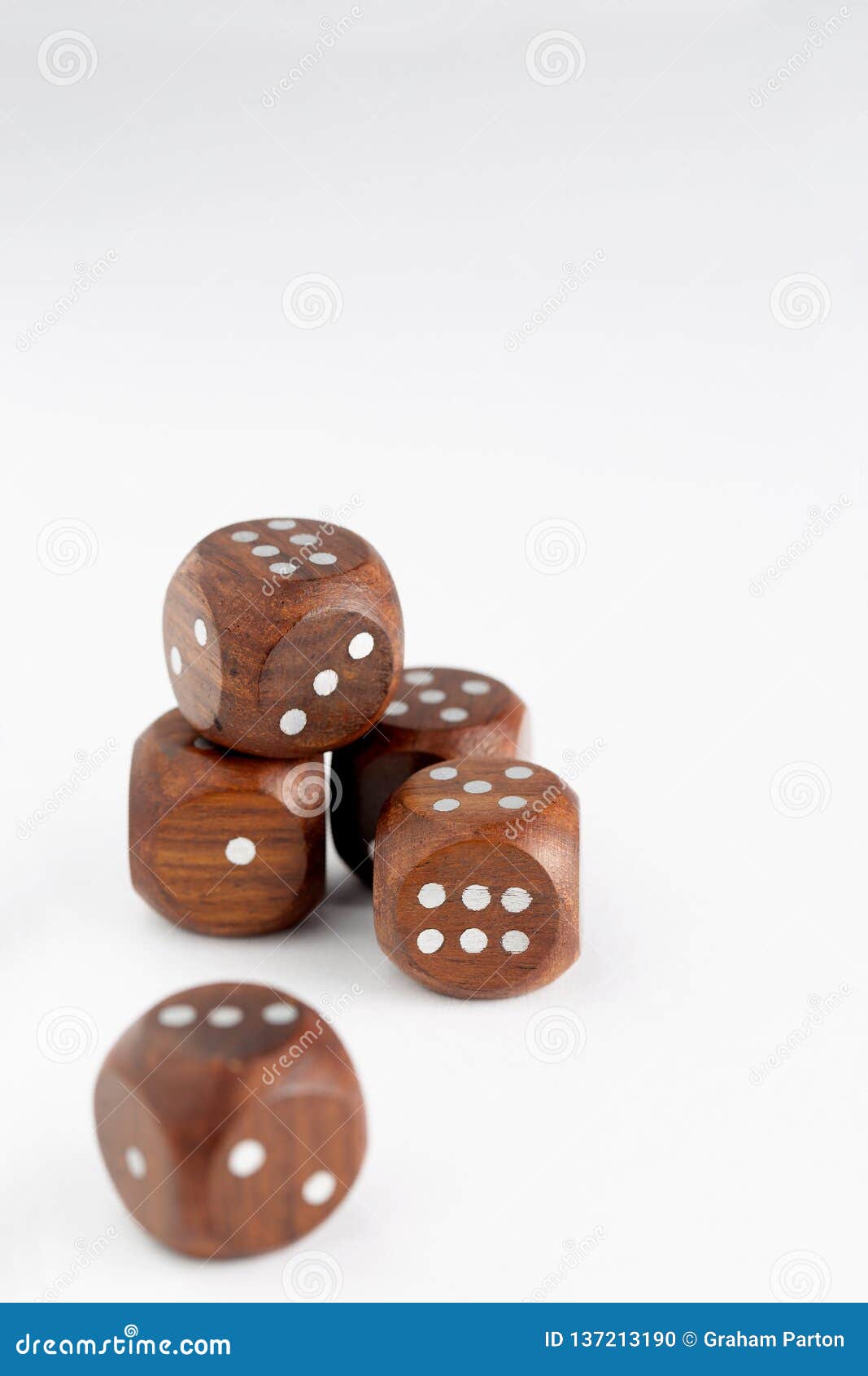 Dice Wooden Pile On White Background Stock Photo | CartoonDealer.com ...