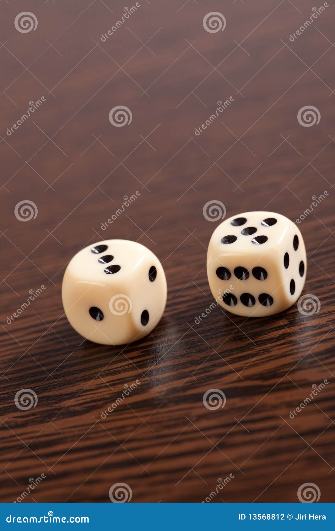 Dice on wooden table stock photo. Image of luck, jackpot - 13568812