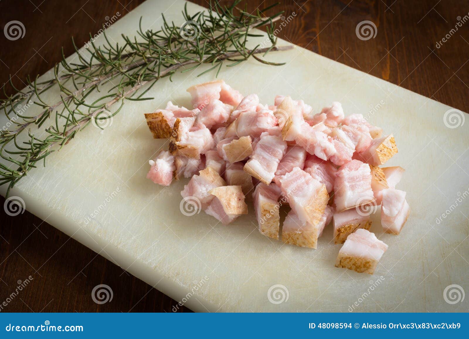 Diced bacon stock photo. Image of restaurant, cooking - 48098594