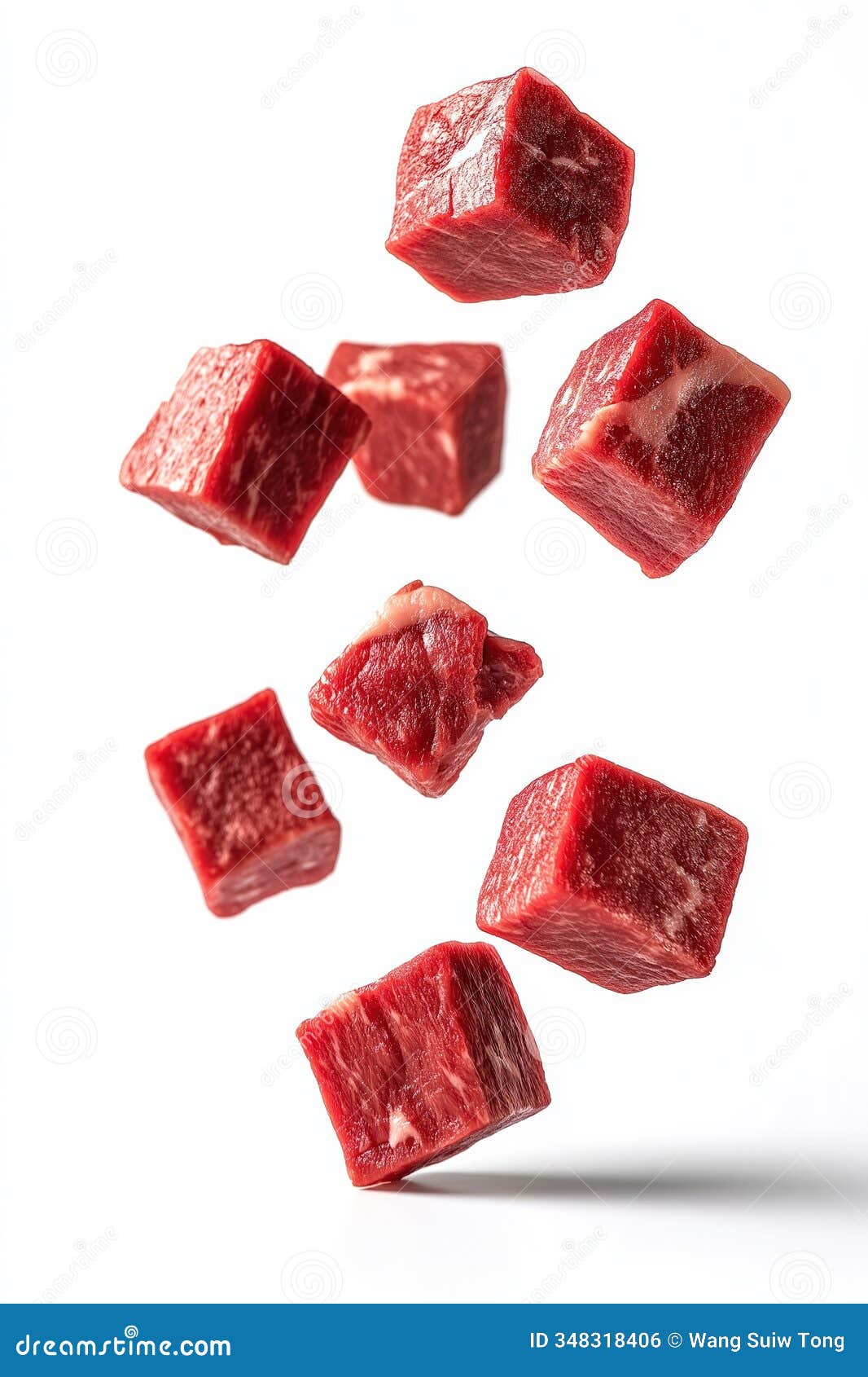 Diced Beef Cubes Falling through the Air Stock Illustration ...