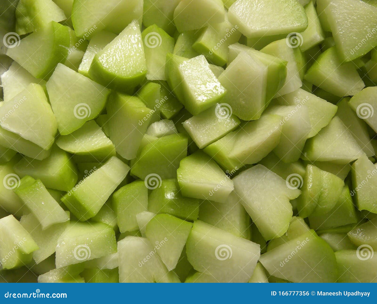 Diced Chayote squash stock photo. Image of health, asian - 166777356