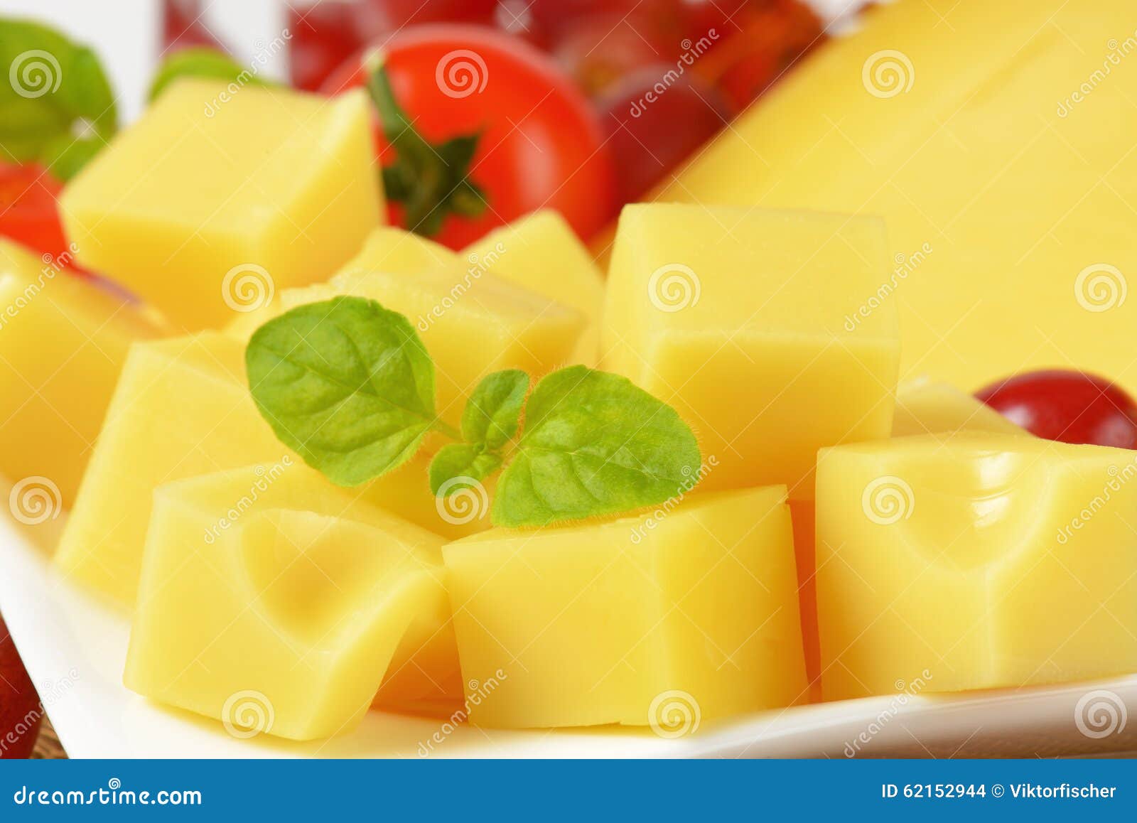 Diced cheese stock photo. Image of leaf, emmental, gourmet - 62152944