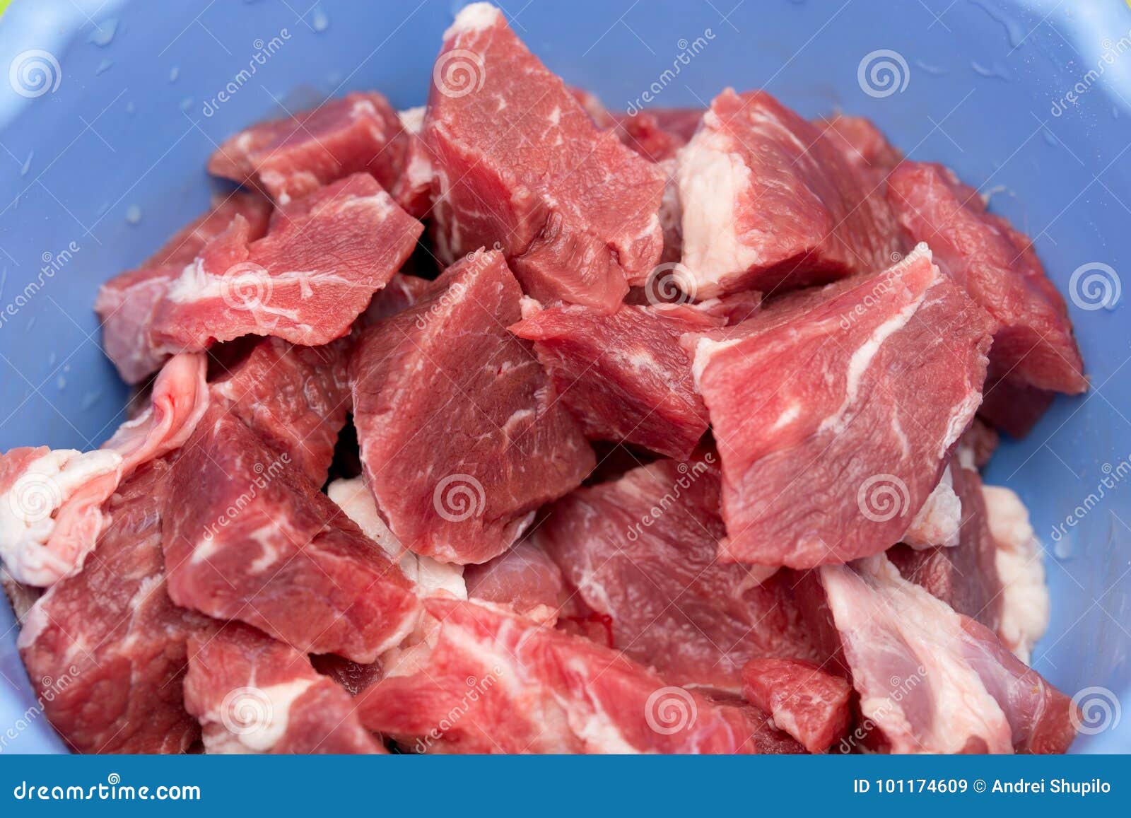 Diced fresh meat stock image. Image of chunk, protein - 101174609