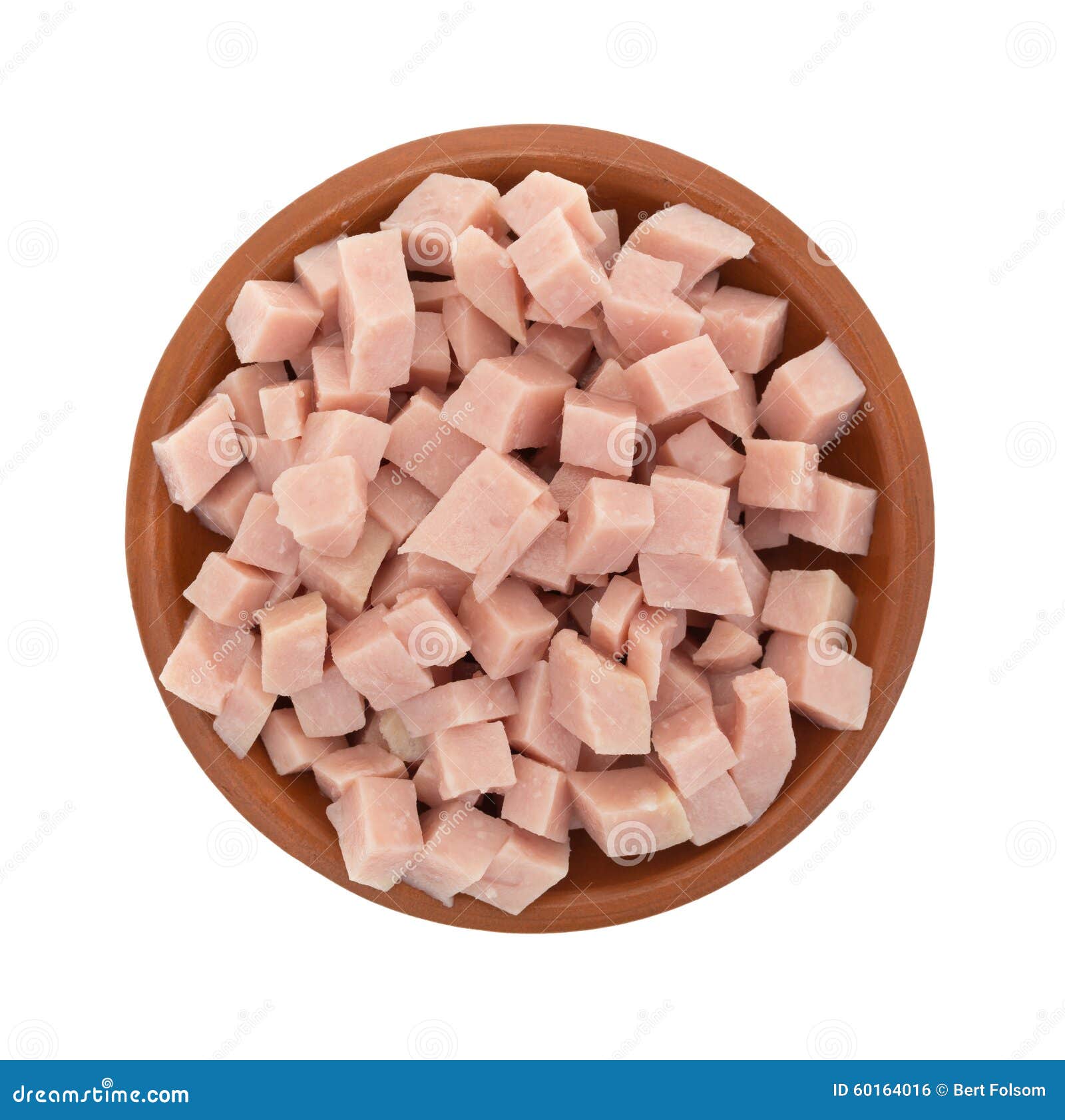 Diced Ham in a Small Bowl Top View Stock Photo - Image of food, diced ...