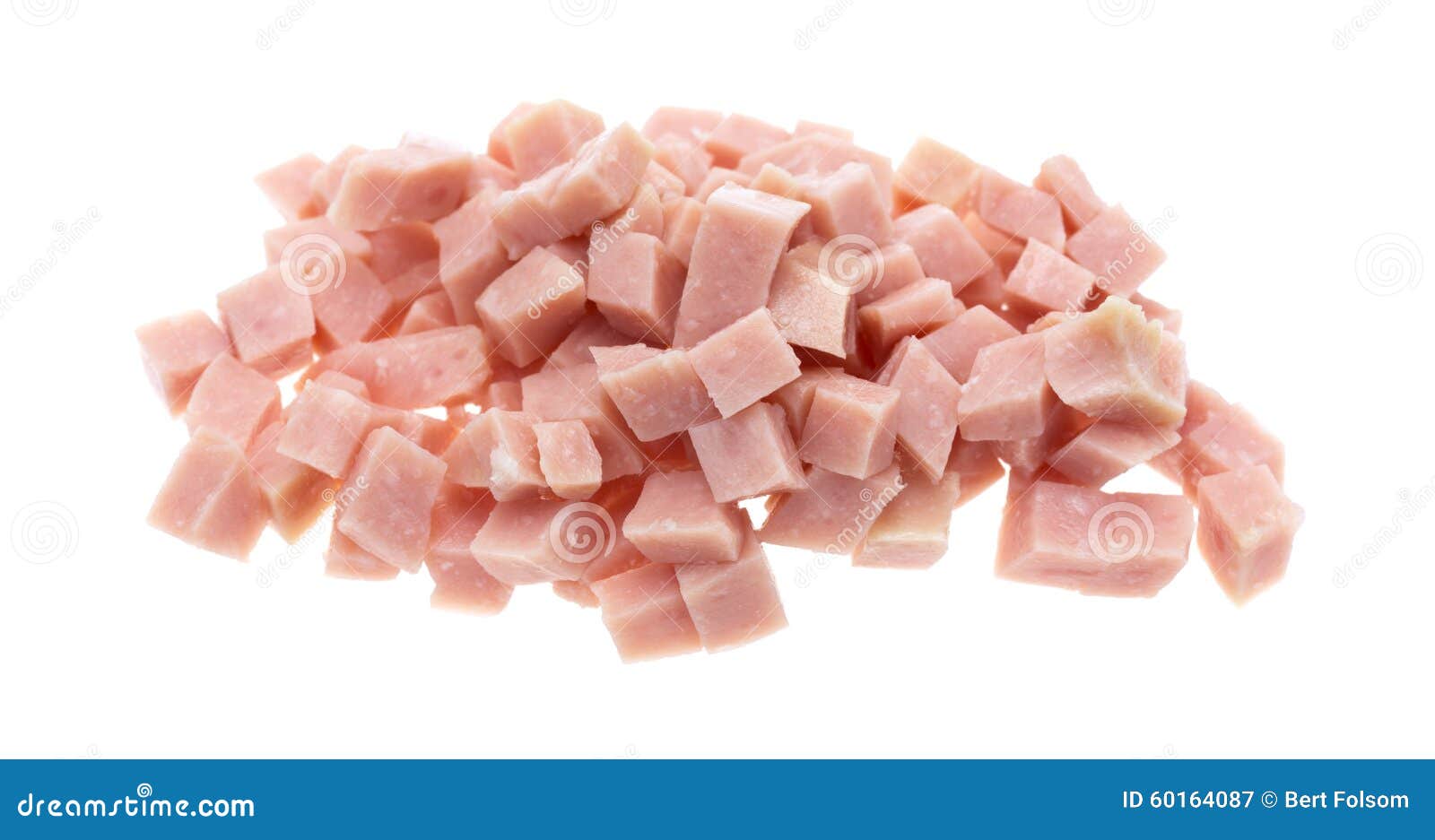 Diced Ham on a White Background Stock Image - Image of packaged, white ...