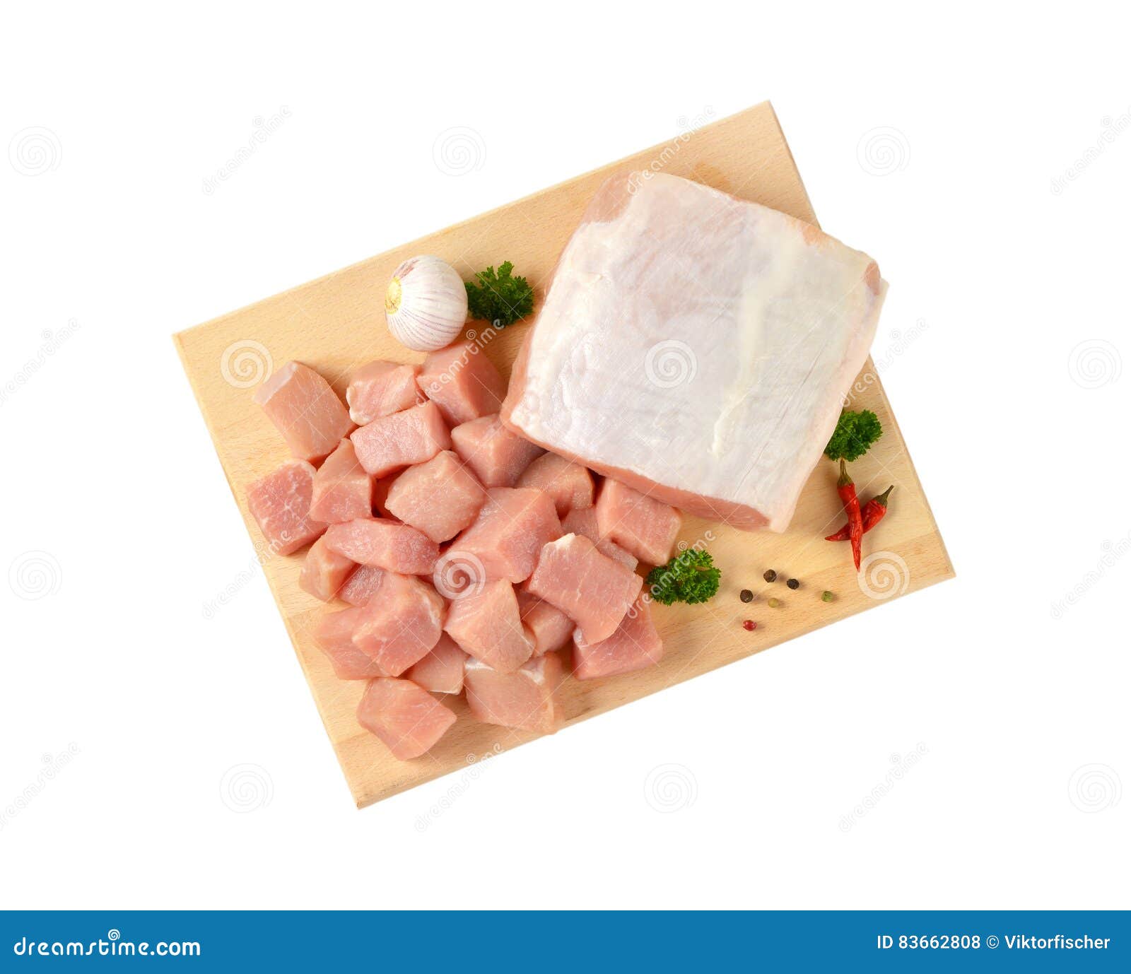 Diced lean raw pork stock photo. Image of view, fresh - 83662808