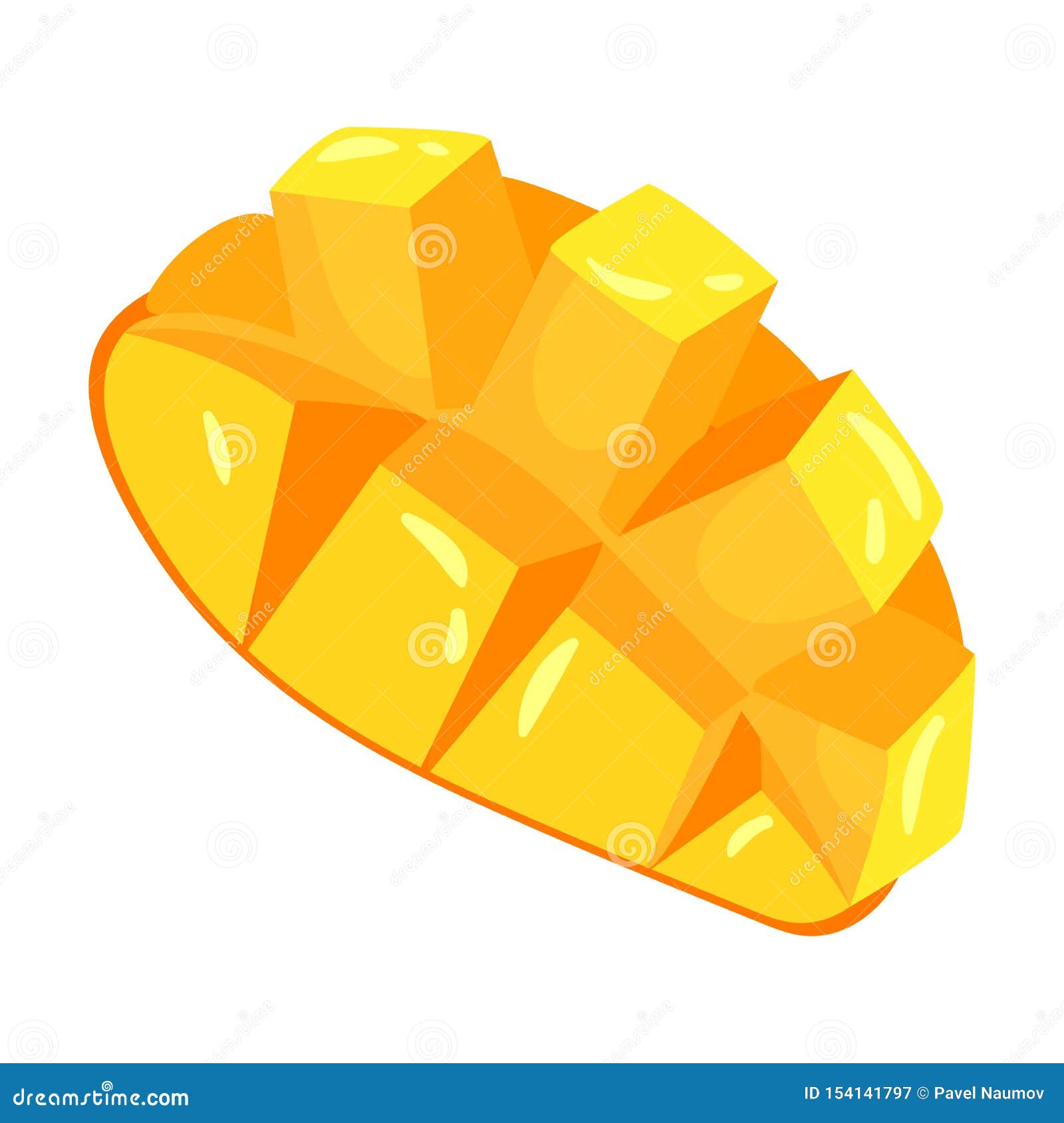 Sliced Mango. Vector Illustration on White Background. Stock Vector ...