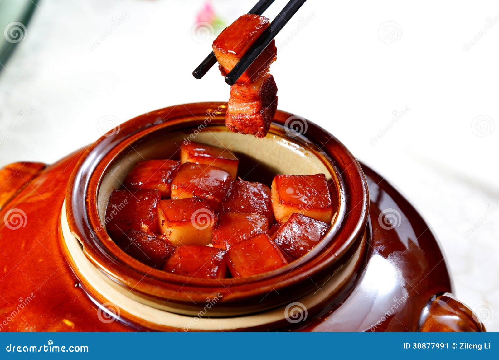 Diced pork in pot stock image. Image of nutrient, delicacy - 30877991