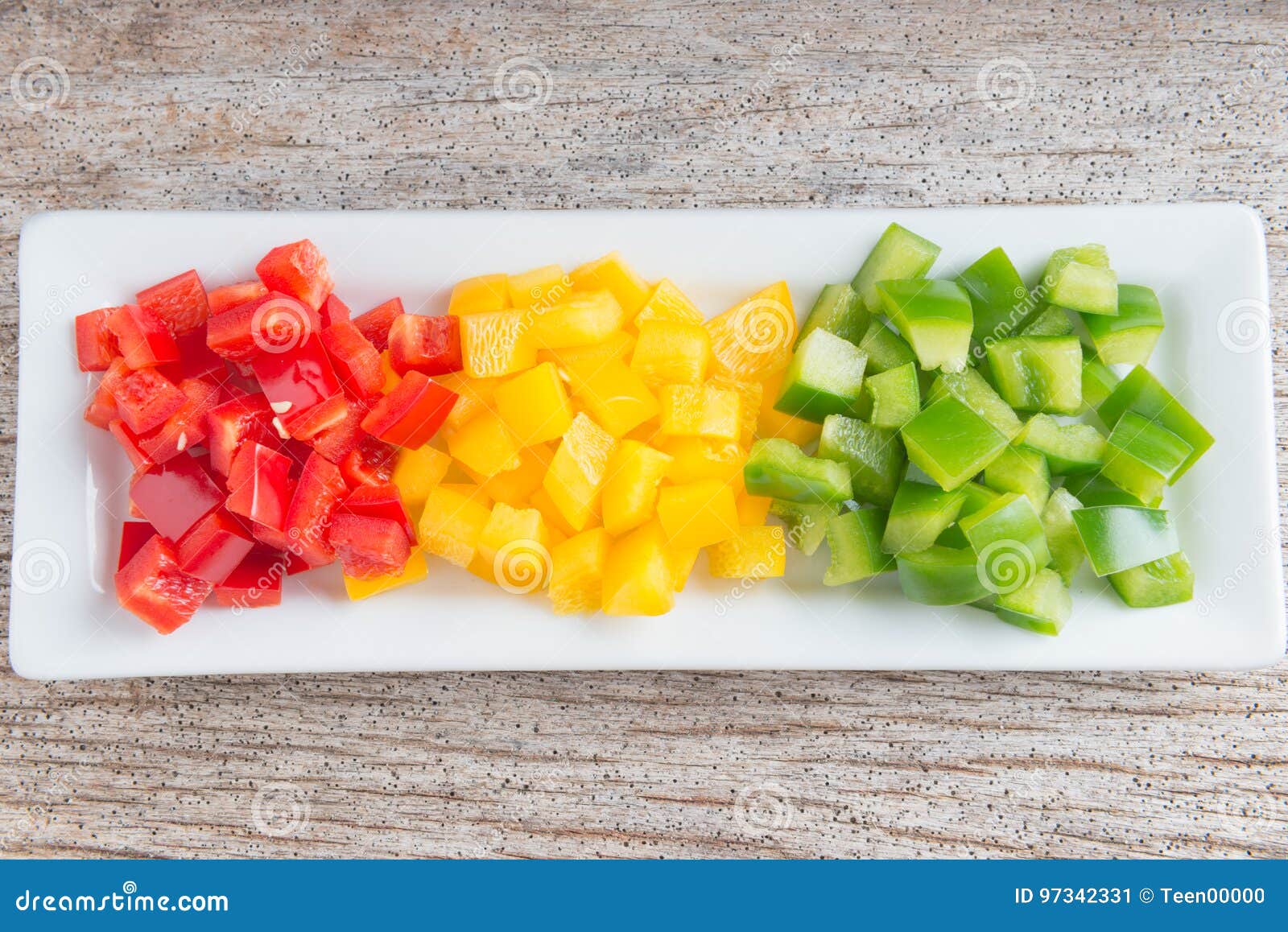 Diced Red, Green & Yellow Pepper Stock Image - Image of nutrition ...