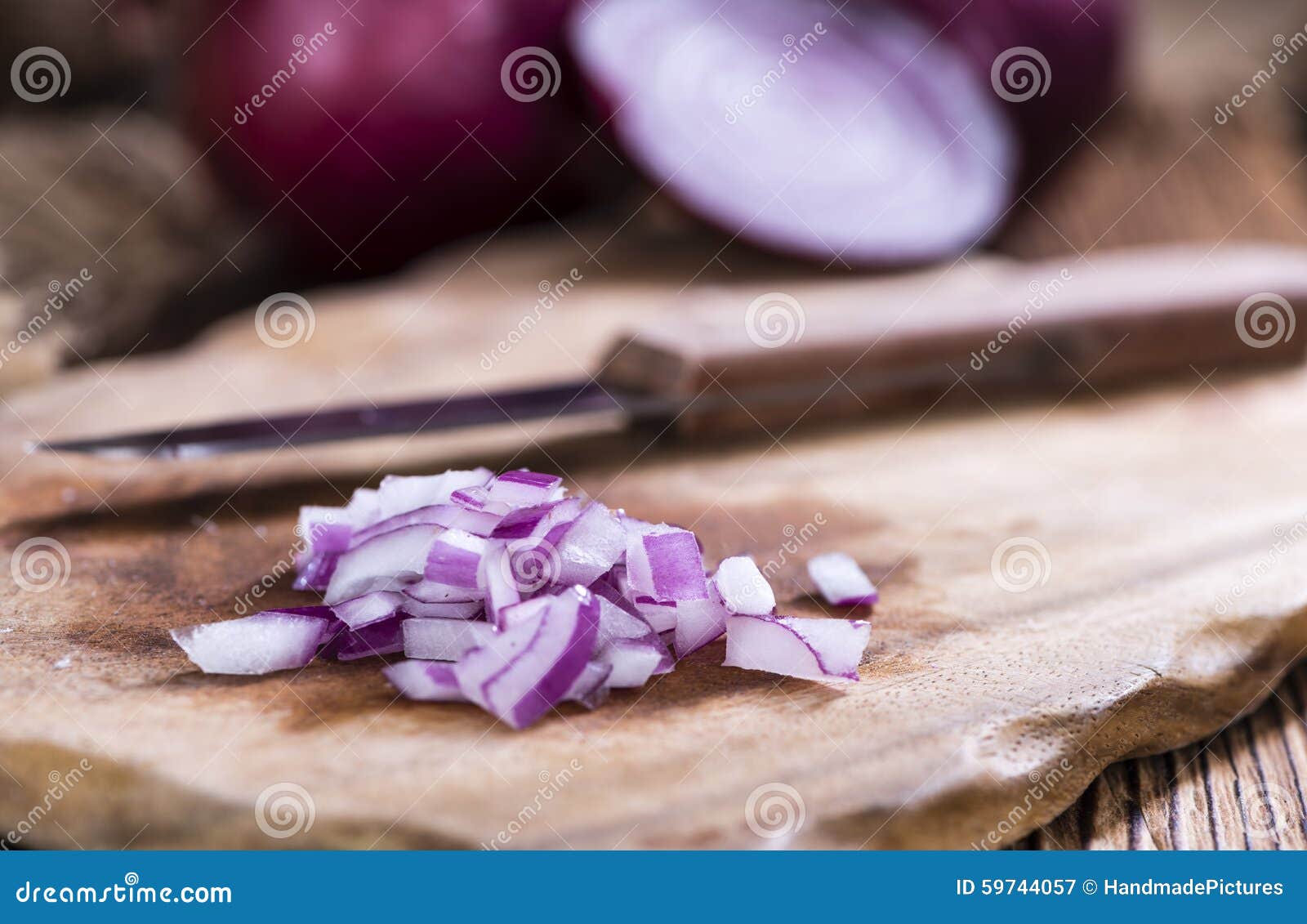 Diced Red Onion stock image. Image of closeup, cubes - 59744057