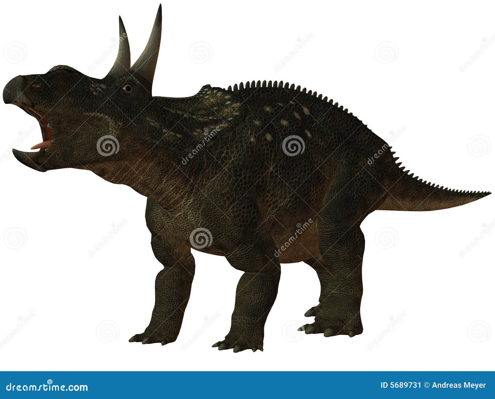 Diceratops-3D Dinosaur Stock Image - Image: 5689731