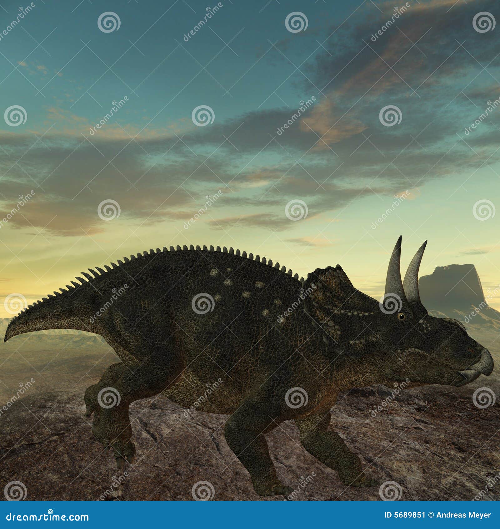 Diceratops-3D Dinosaur stock illustration. Illustration of animal - 5689851