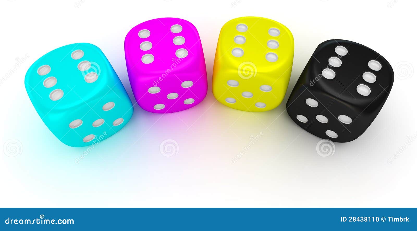 Dices of cmyk colors stock illustration. Illustration of pips - 28438110