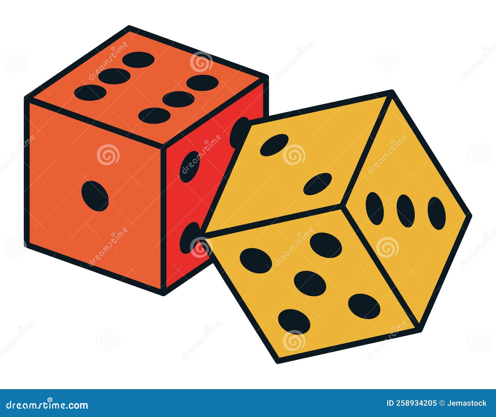 Dices game retro style stock vector. Illustration of comic - 258934205