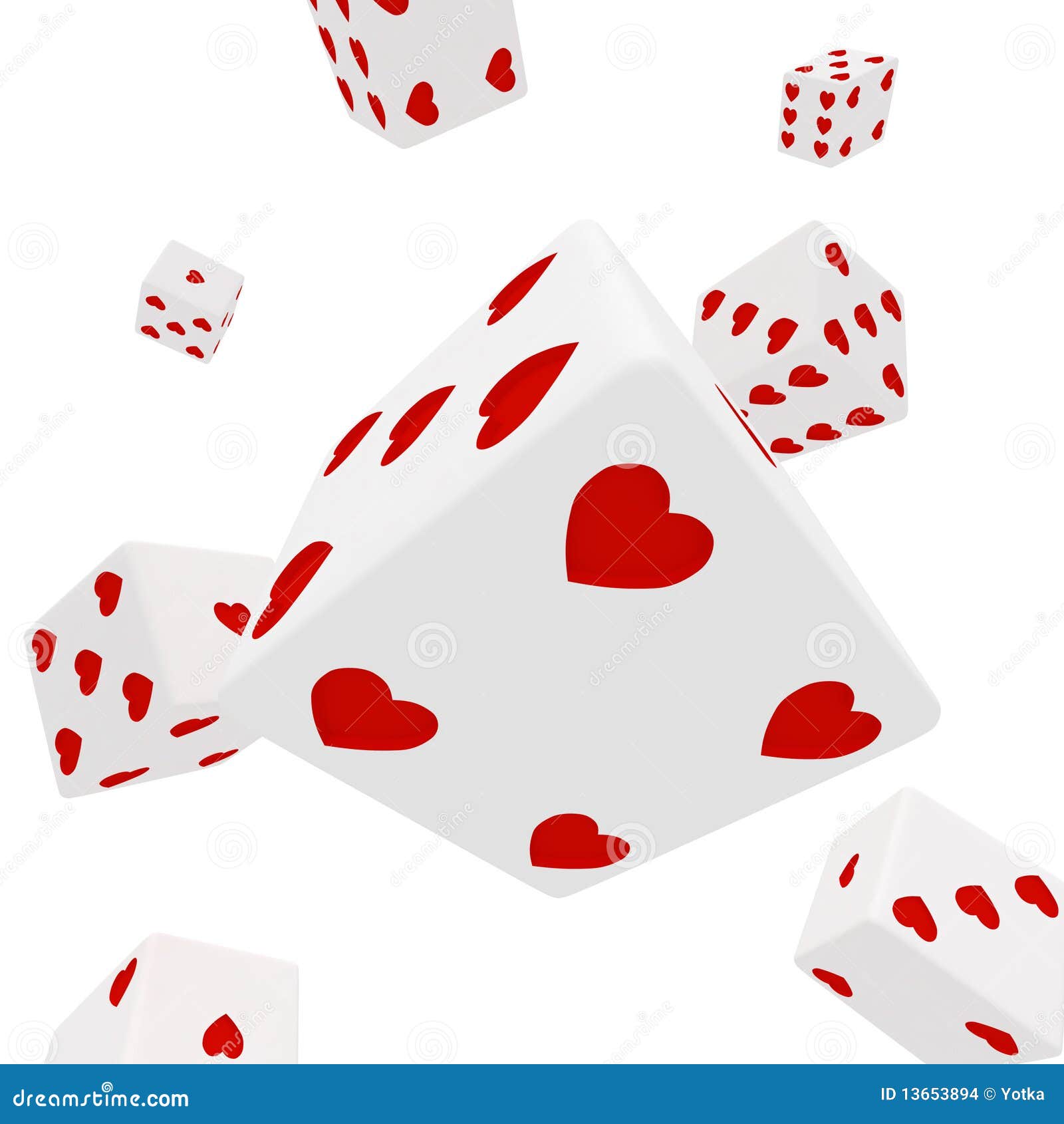 Dices in hearts stock illustration. Illustration of fortune - 13653894