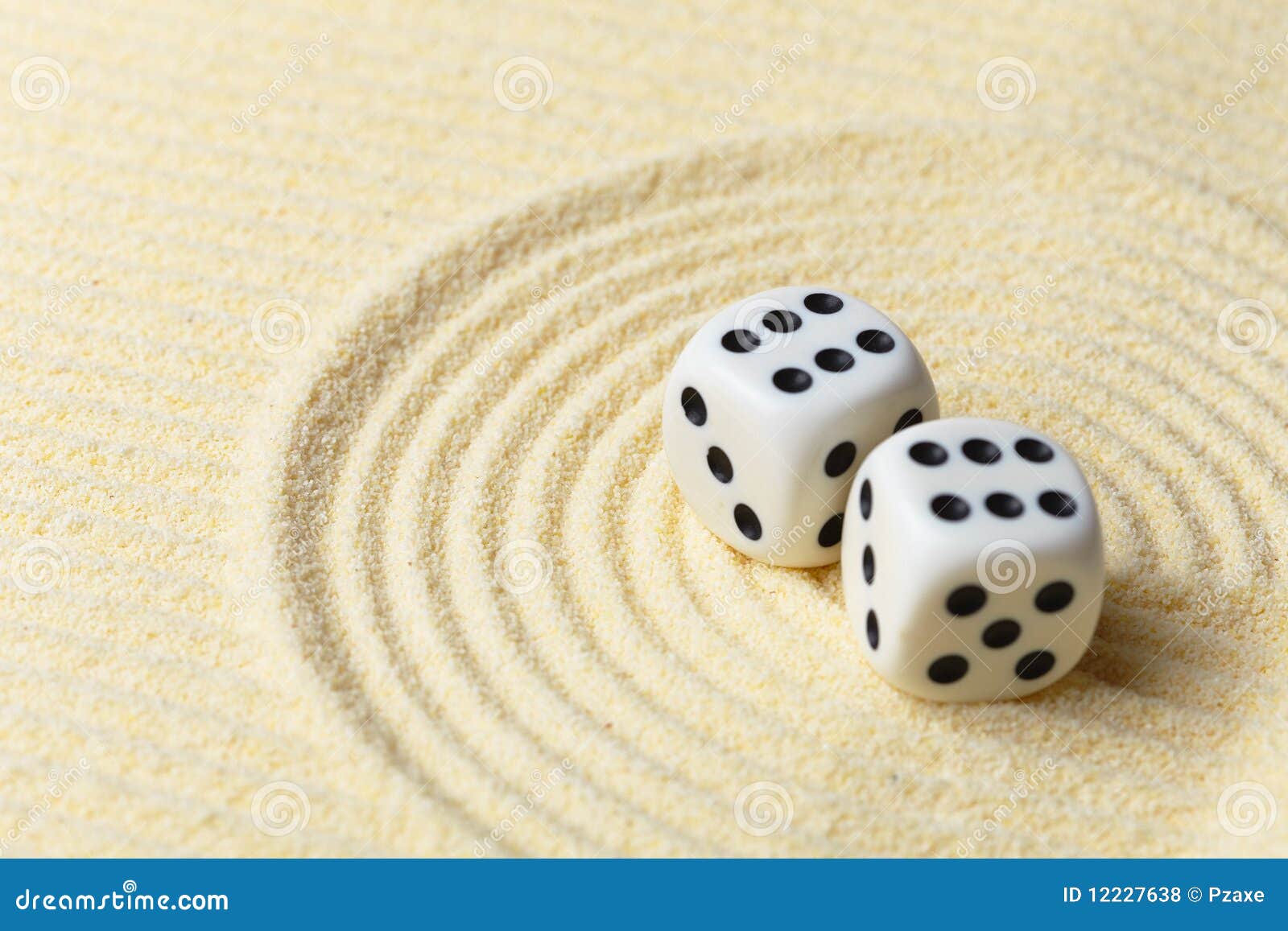 Dices on Sand Surface - Abstract Art Composition Stock Photo - Image of ...