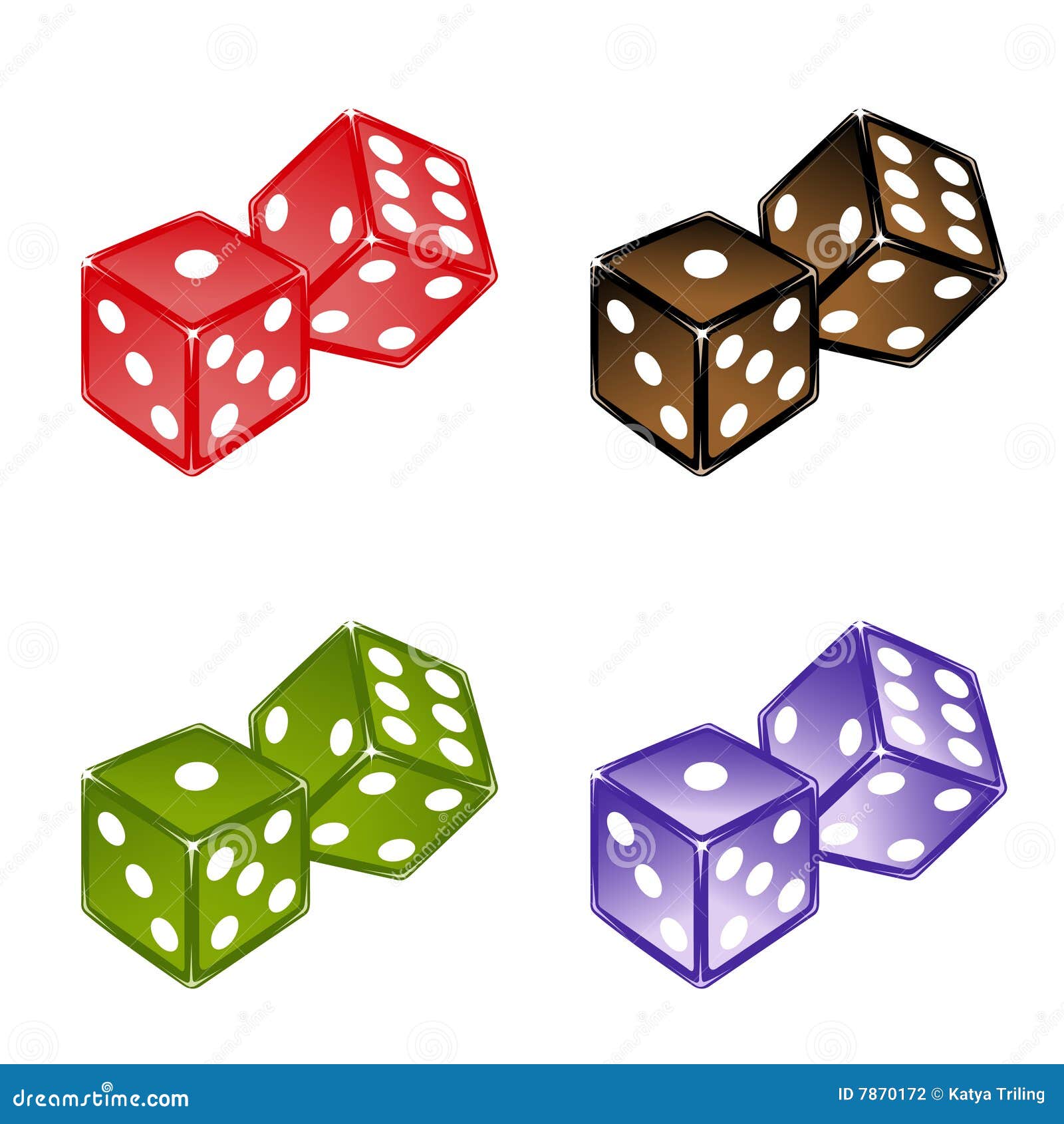 Dices set stock vector. Illustration of game, club, craps - 7870172