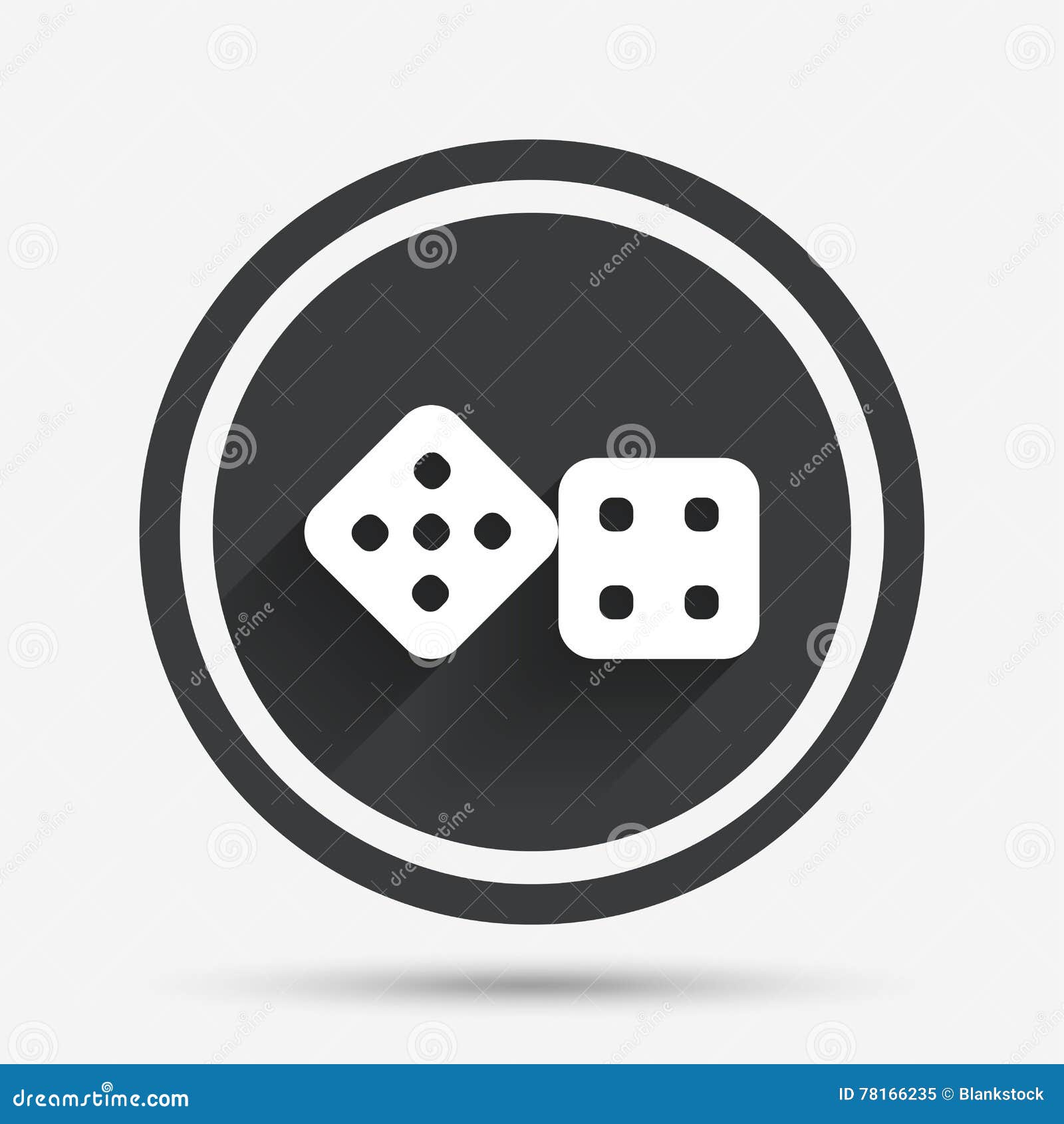 Dices Sign Icon. Casino Game Symbol Stock Vector - Illustration of long ...