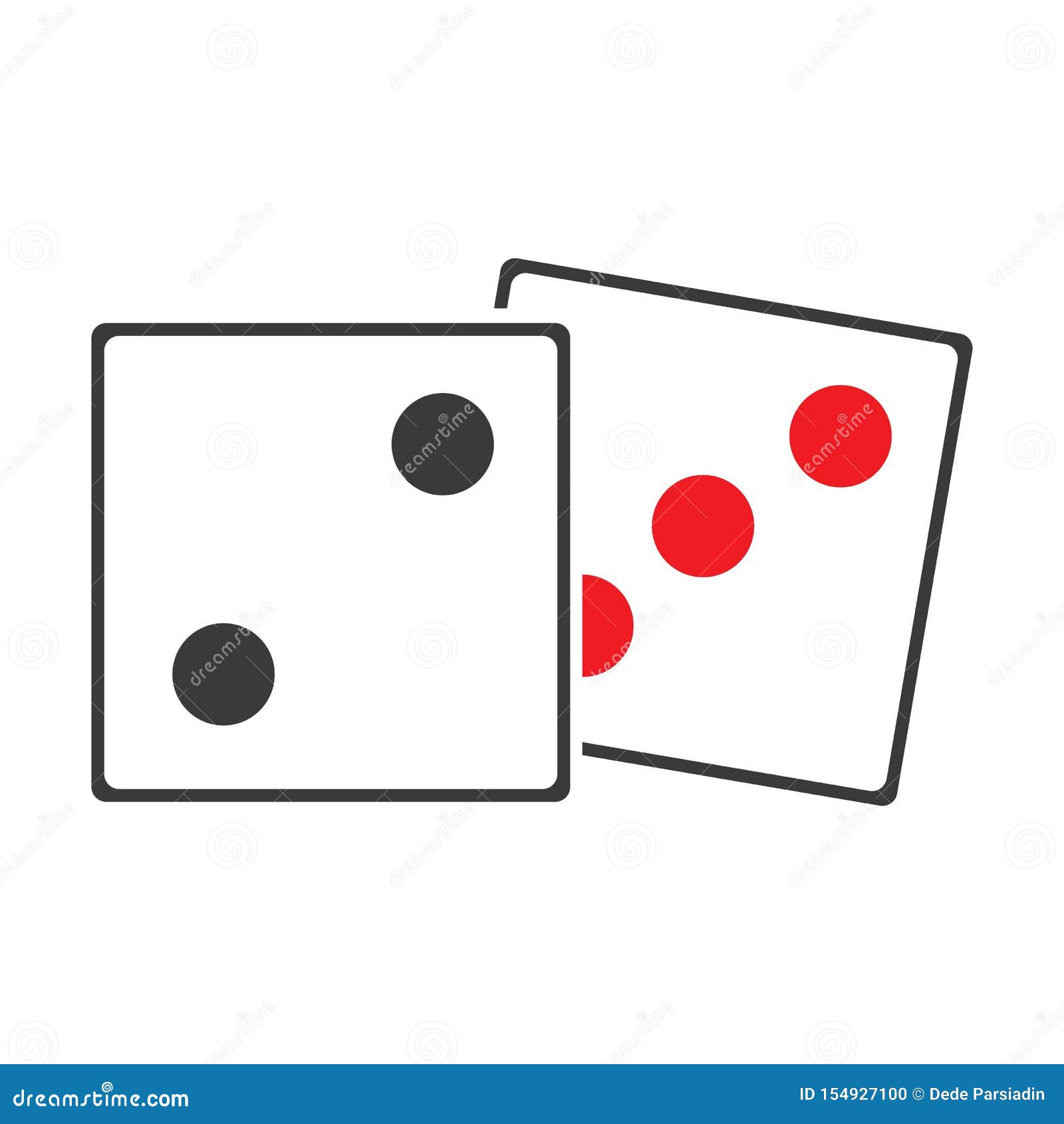 Dices Sign Icon. Casino Game Symbol. Flat Dice Icon Stock Vector ...