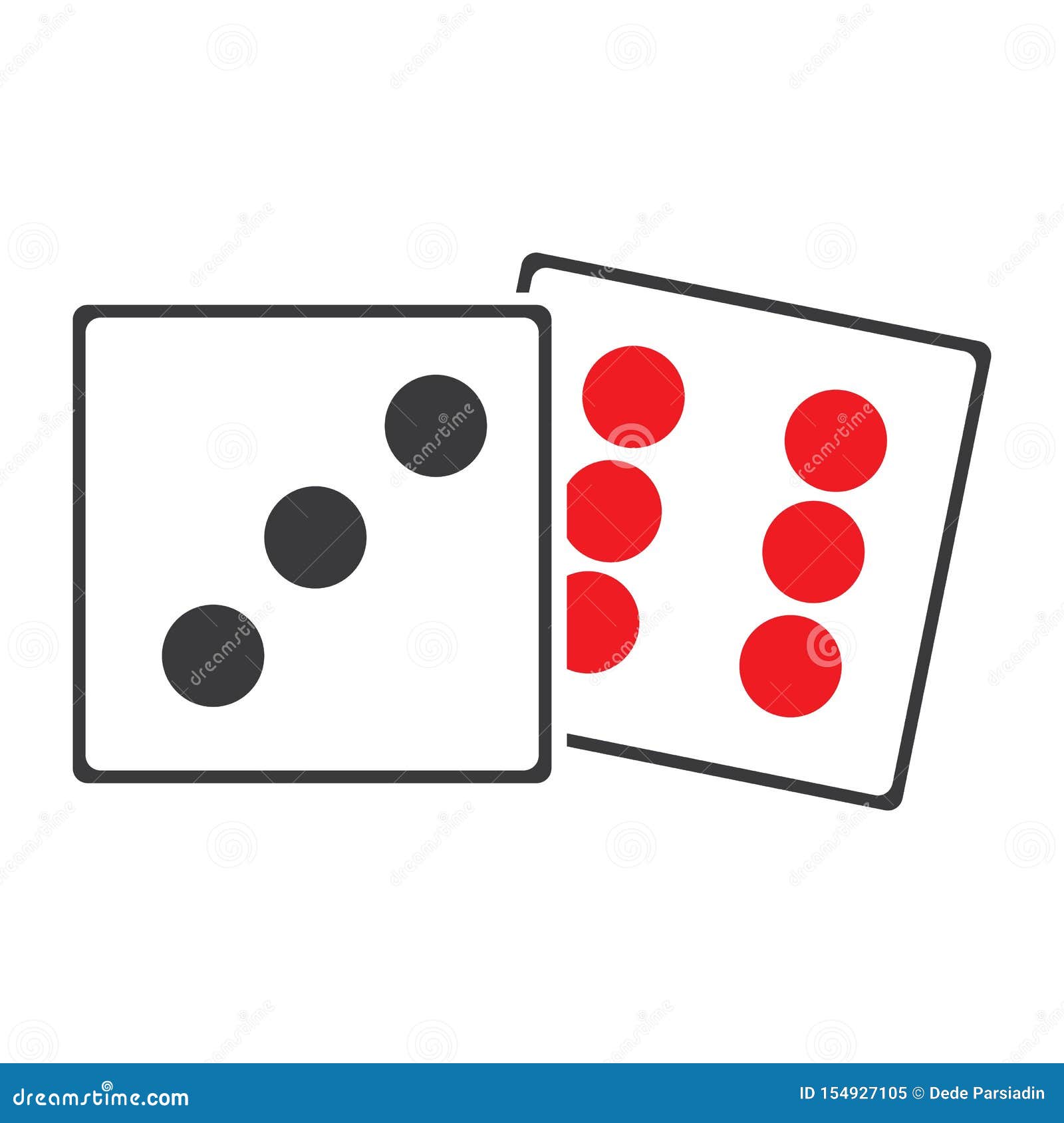 Dices Sign Icon. Casino Game Symbol. Flat Dice Icon Stock Vector ...