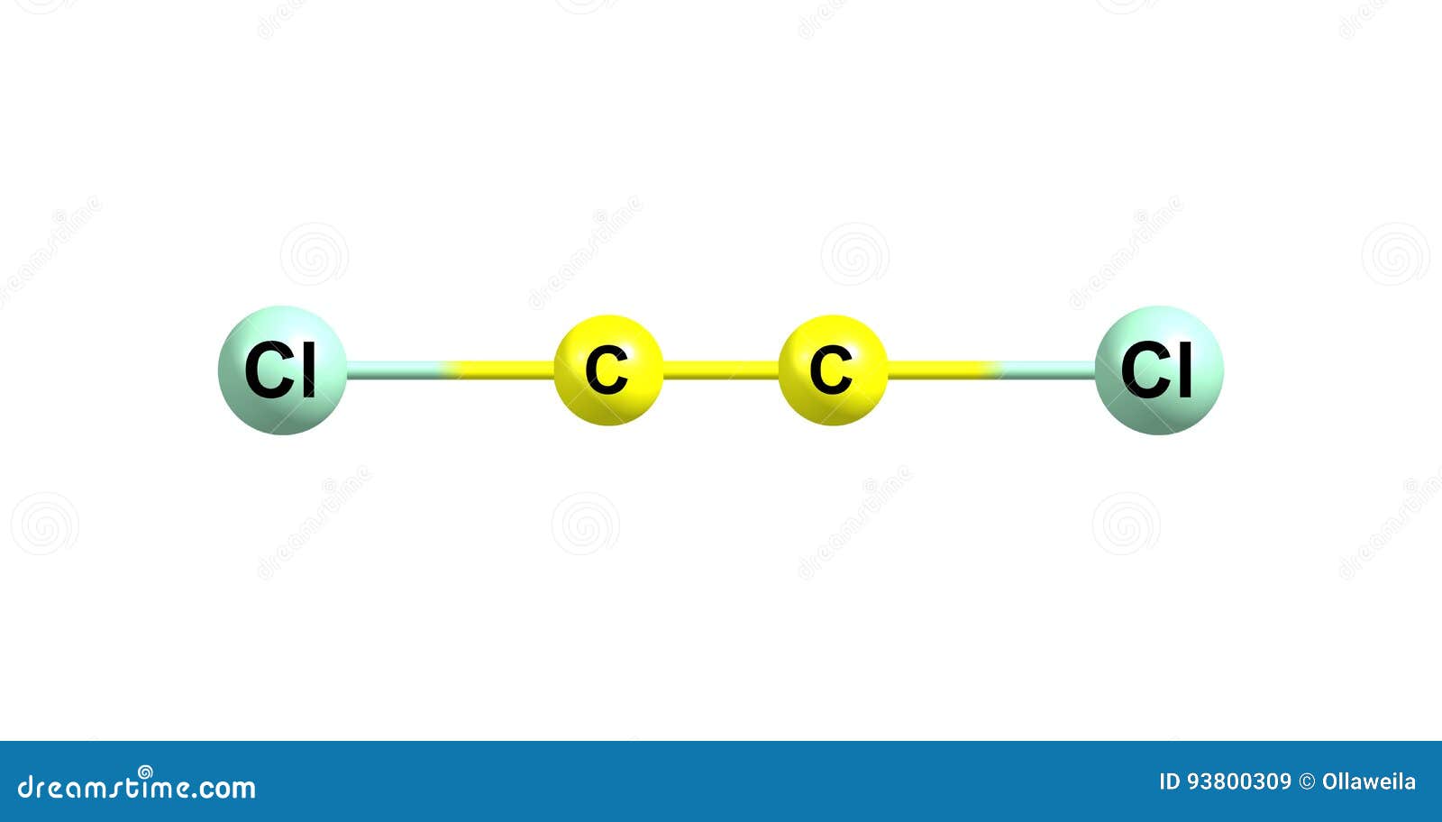 Dichloroacetylene Molecular Structure Isolated on White Stock ...
