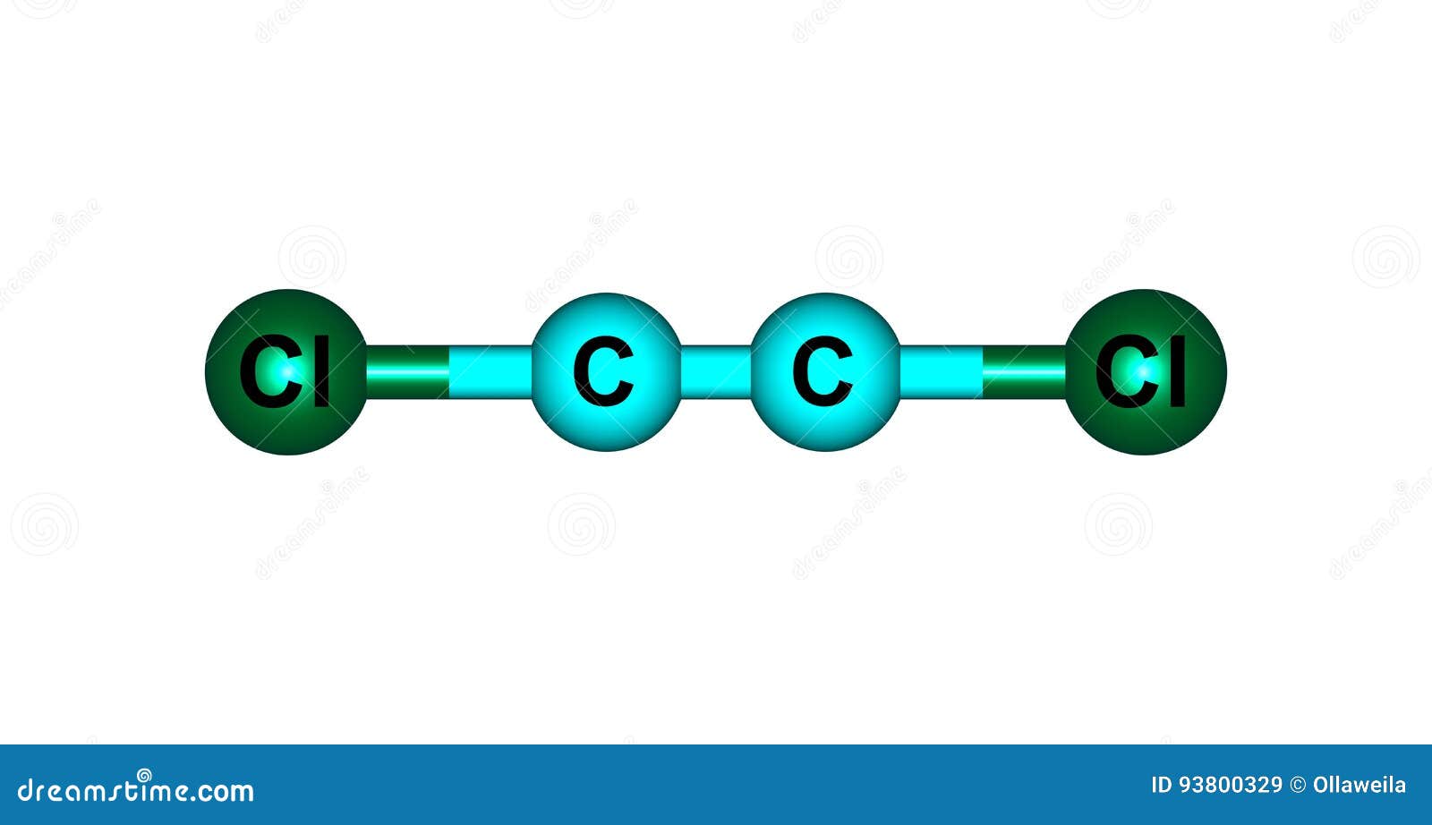 Dichloroacetylene Molecular Structure on White Stock Illustration ...