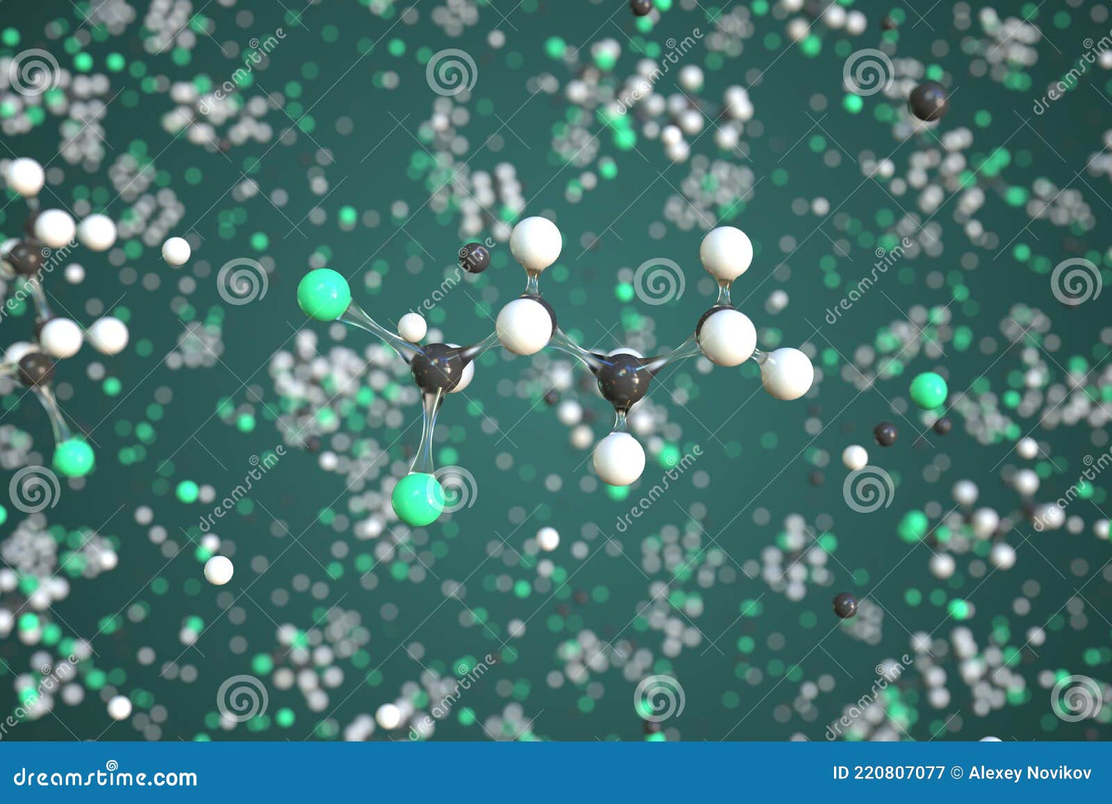 Dichlorobutane Molecule, Conceptual Molecular Model. Chemical 3d ...