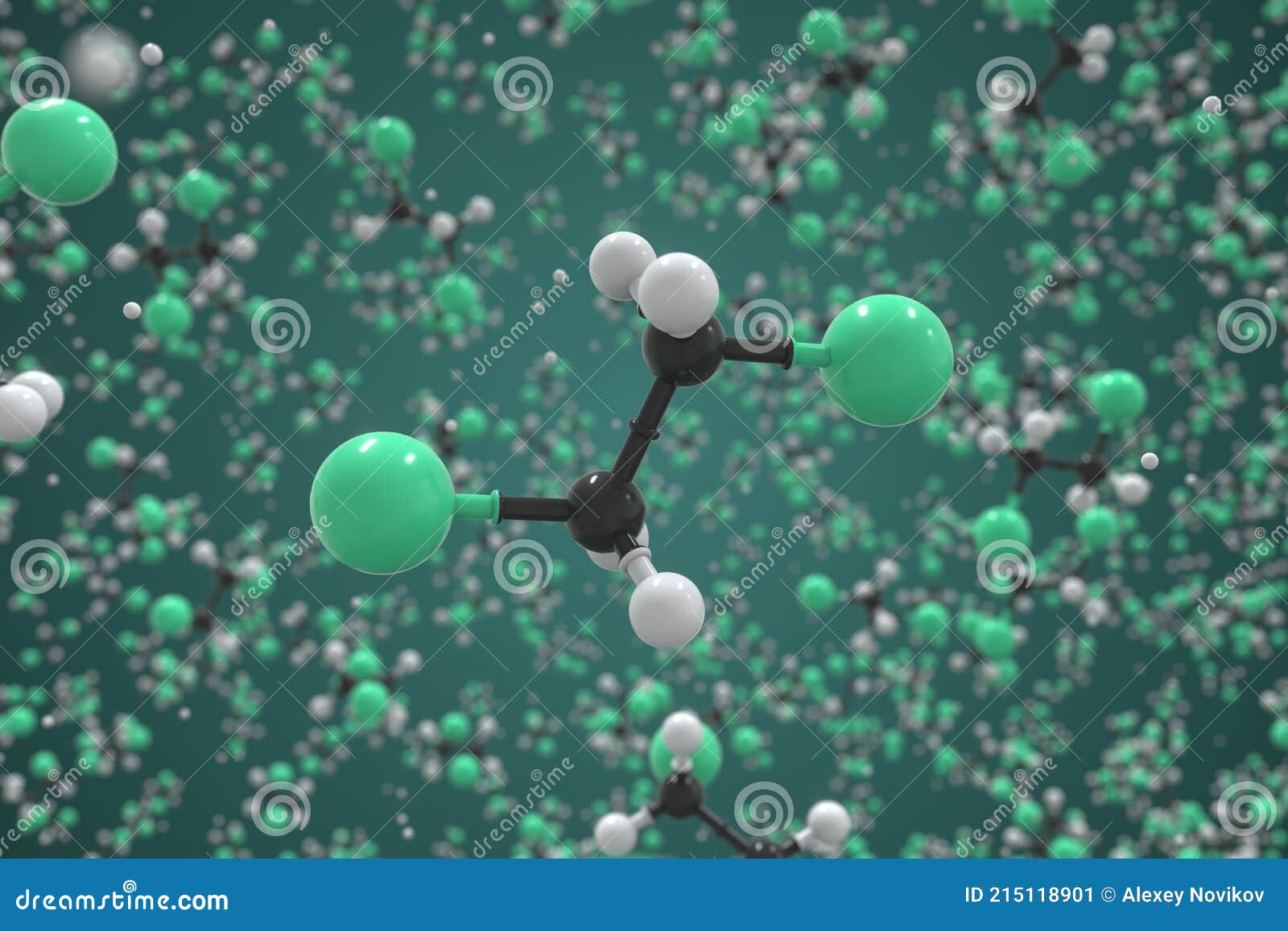 1,2-dichloroethane Molecule. Conceptual Molecular Model. Chemical 3d ...