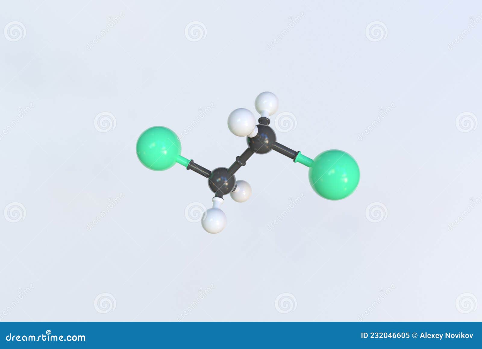 1,2-dichloroethane Molecule. Isolated Molecular Model. 3D Rendering ...