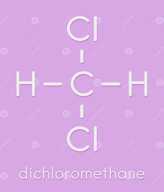 Dichloromethane DCM Solvent Molecule. Skeletal Formula. Stock ...